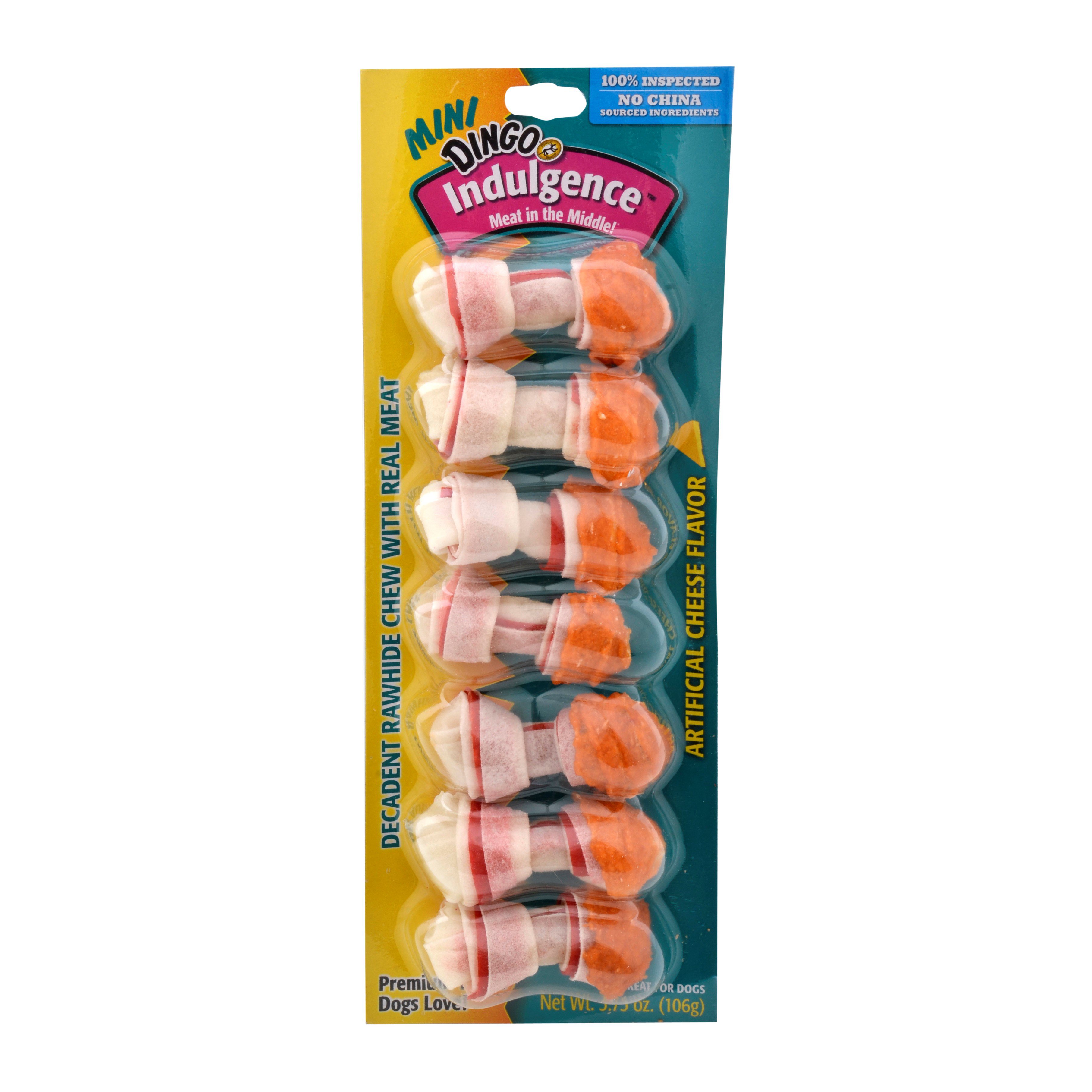 Dingo Meat in the Middle! Indulgence Mini Bone Cheese Flavor, 7 Pack ...