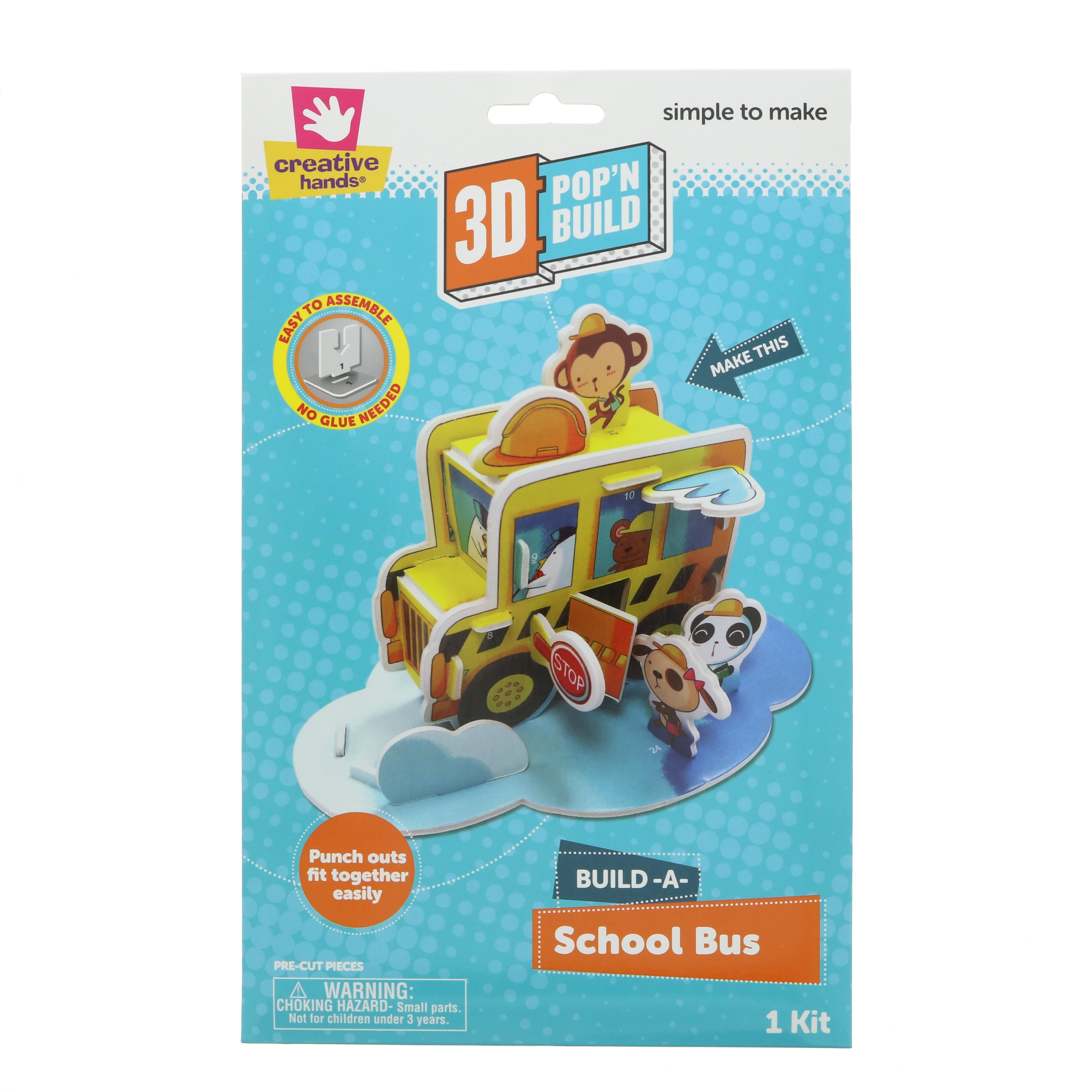 Creative Hands 3D Pop 'N Build, Build-A- School Bus Craft Kit - Shop ...