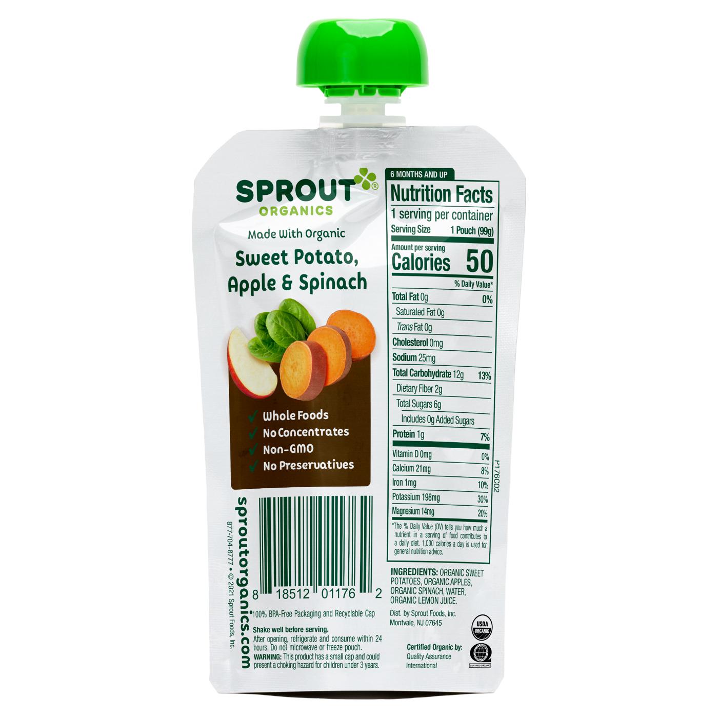 Sprout Organics Stage 2 Pouch - Sweet Potato Apple & Spinach - Shop ...