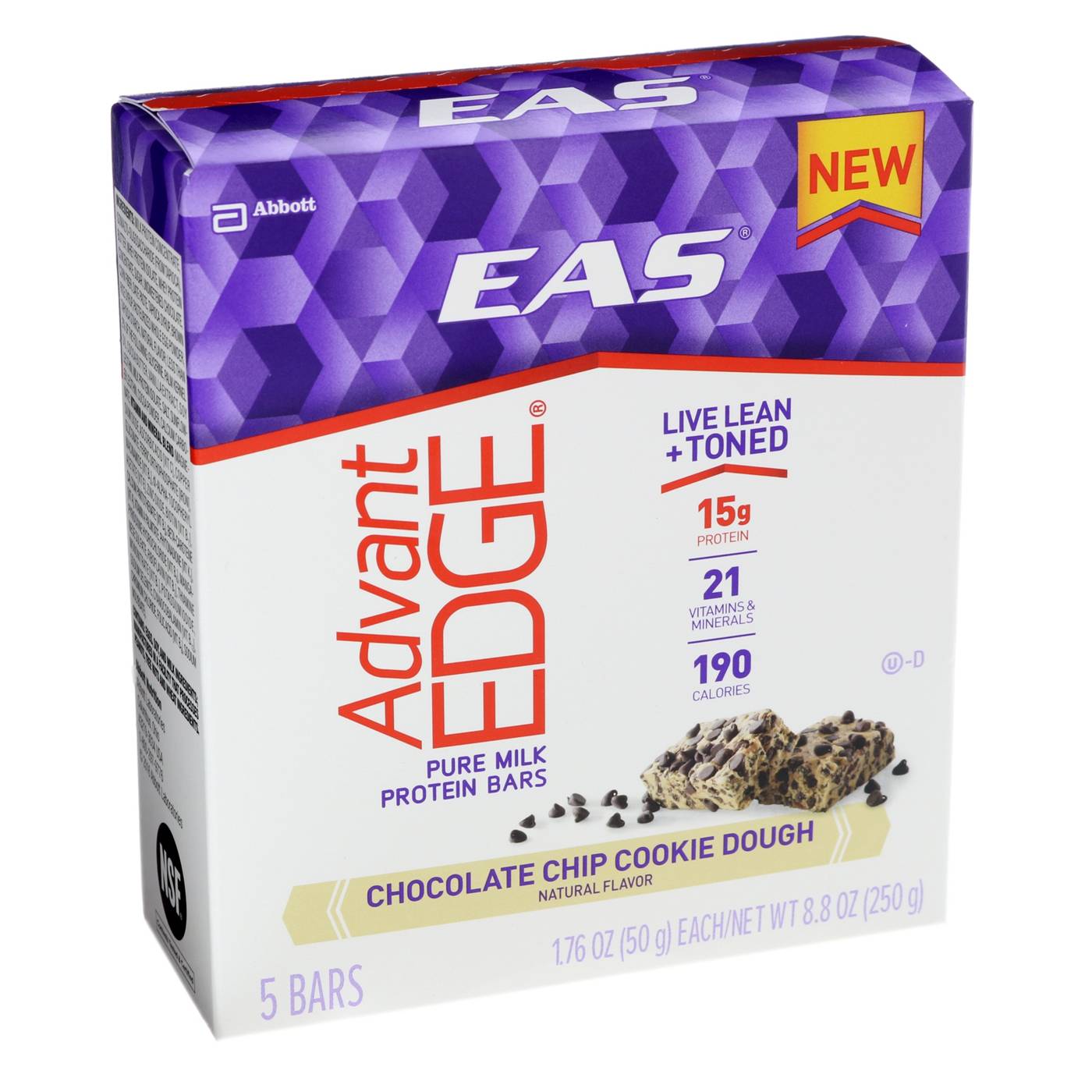 EAS AdvantEdge Protein Bars Chocolate Chip Cookie Dough - Shop Diet ...