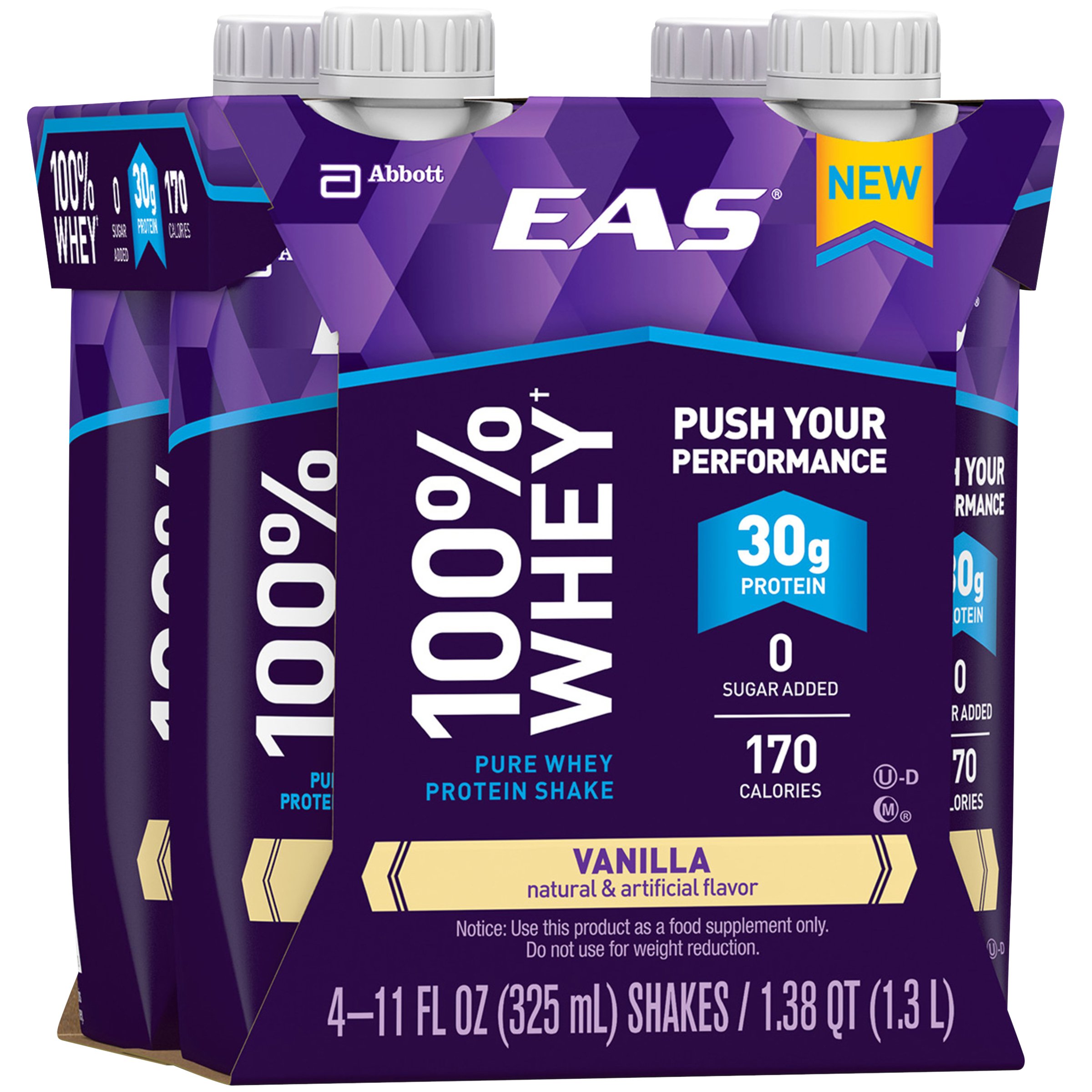 EAS 100% Whey Protein Ready-to-Drink Vanilla Shake 4 pk - Shop Diet ...