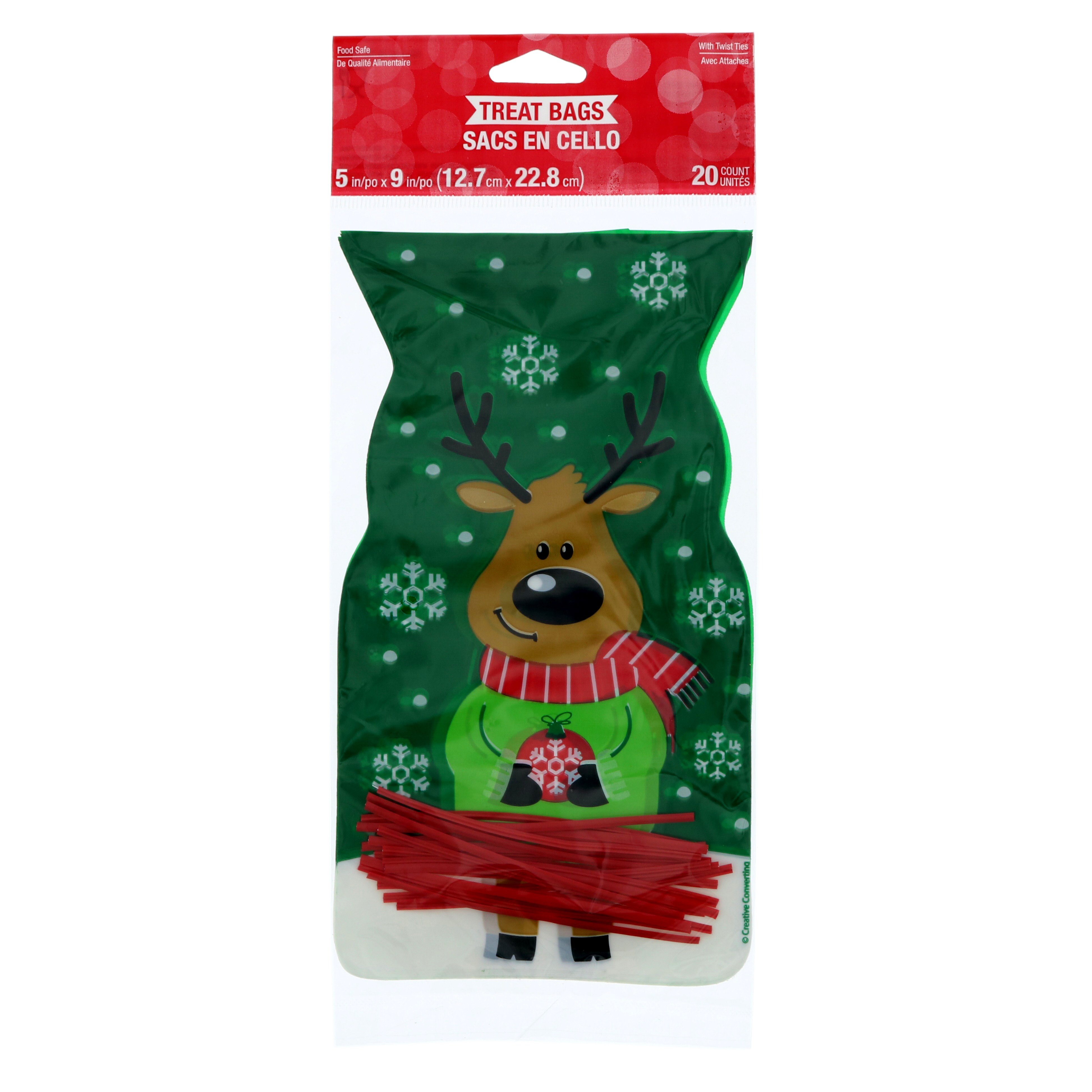 Creative Converting Christmas Reindeer Shaped Cello Treat Bags - Shop ...
