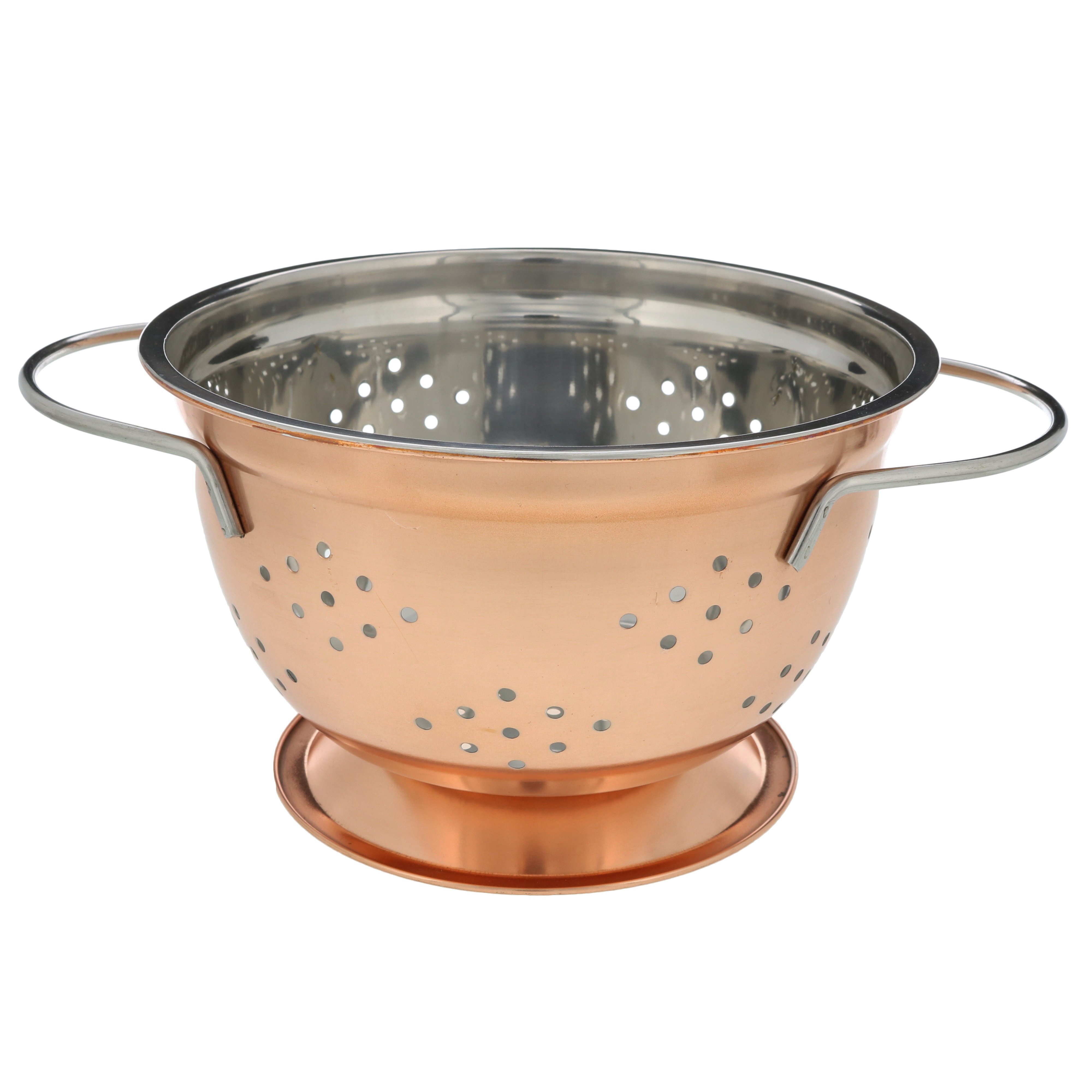 Worldinox 3 Quart Hammered Copper Colander - Shop Utensils & gadgets at ...