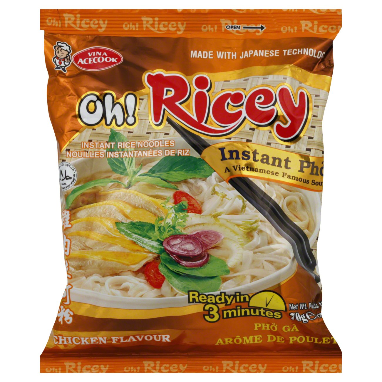 Acecook Oh Ricey, Rice Noodle with Chicken Flavor - Shop Soups & Chili ...