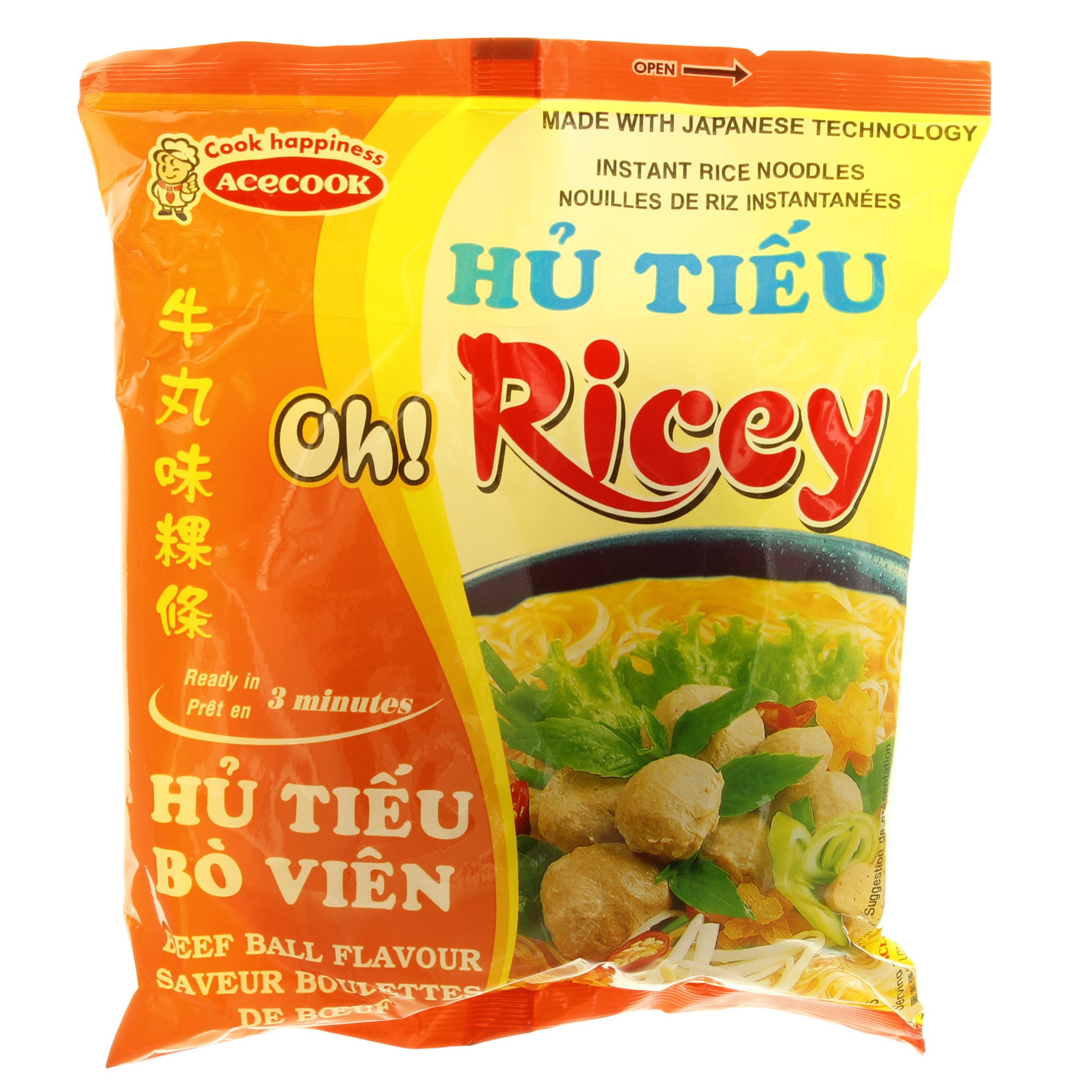 Acecook Oh Ricey Rice Noodle With Beef Ball Flavor - Shop Soups & Chili ...