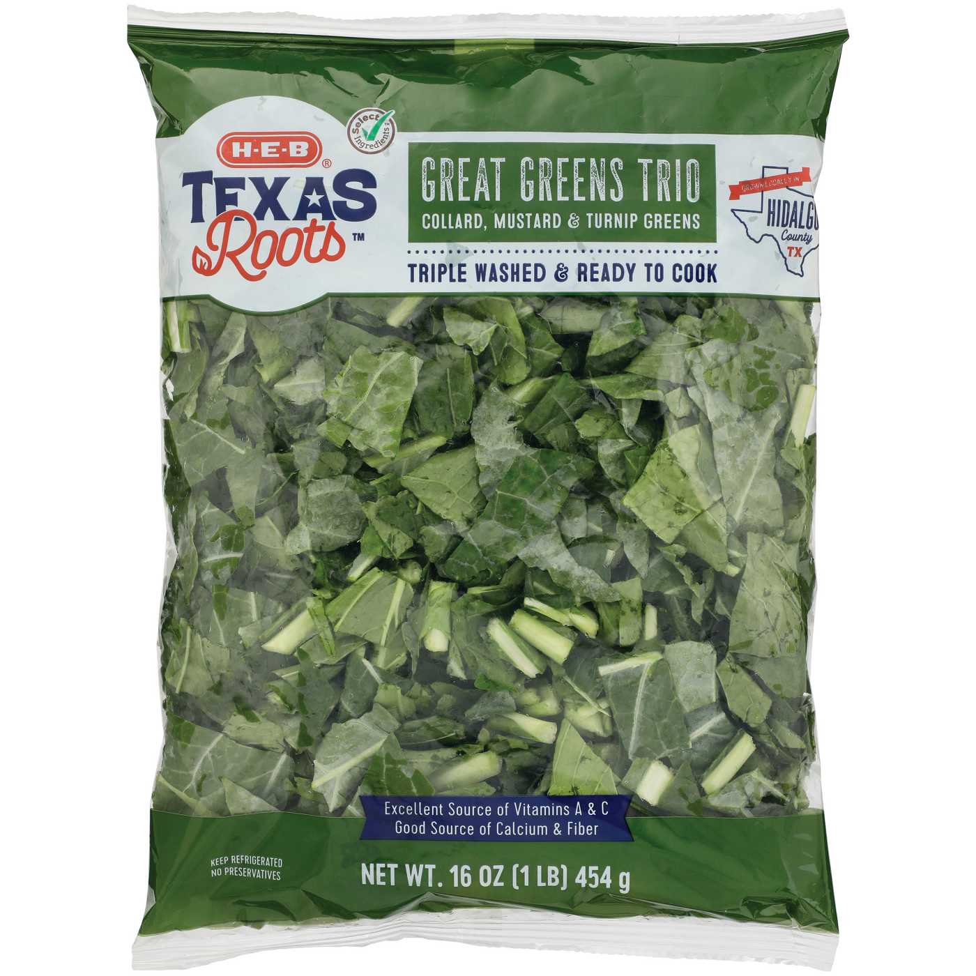 H-E-B Texas Roots Great Greens Trio - Collard, Mustard & Turnip Greens ...