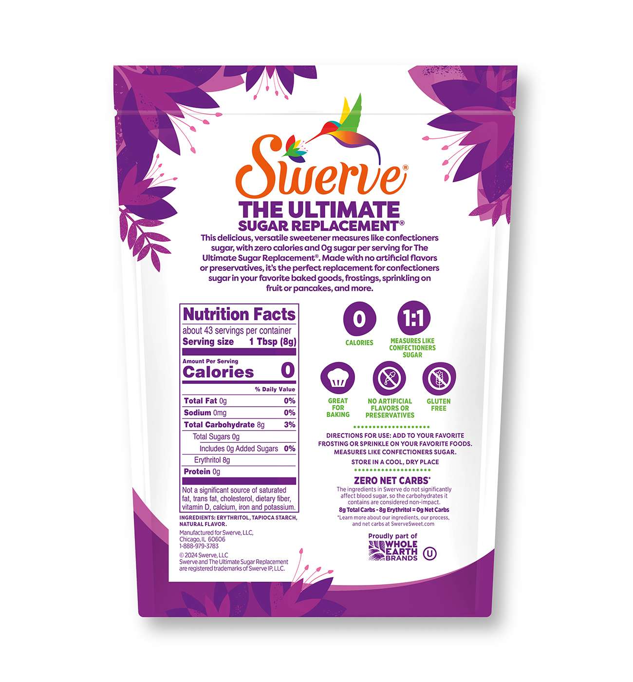 Swerve Keto-Friendly Confectioners Zero Calorie Sweetener - Shop Sugar ...