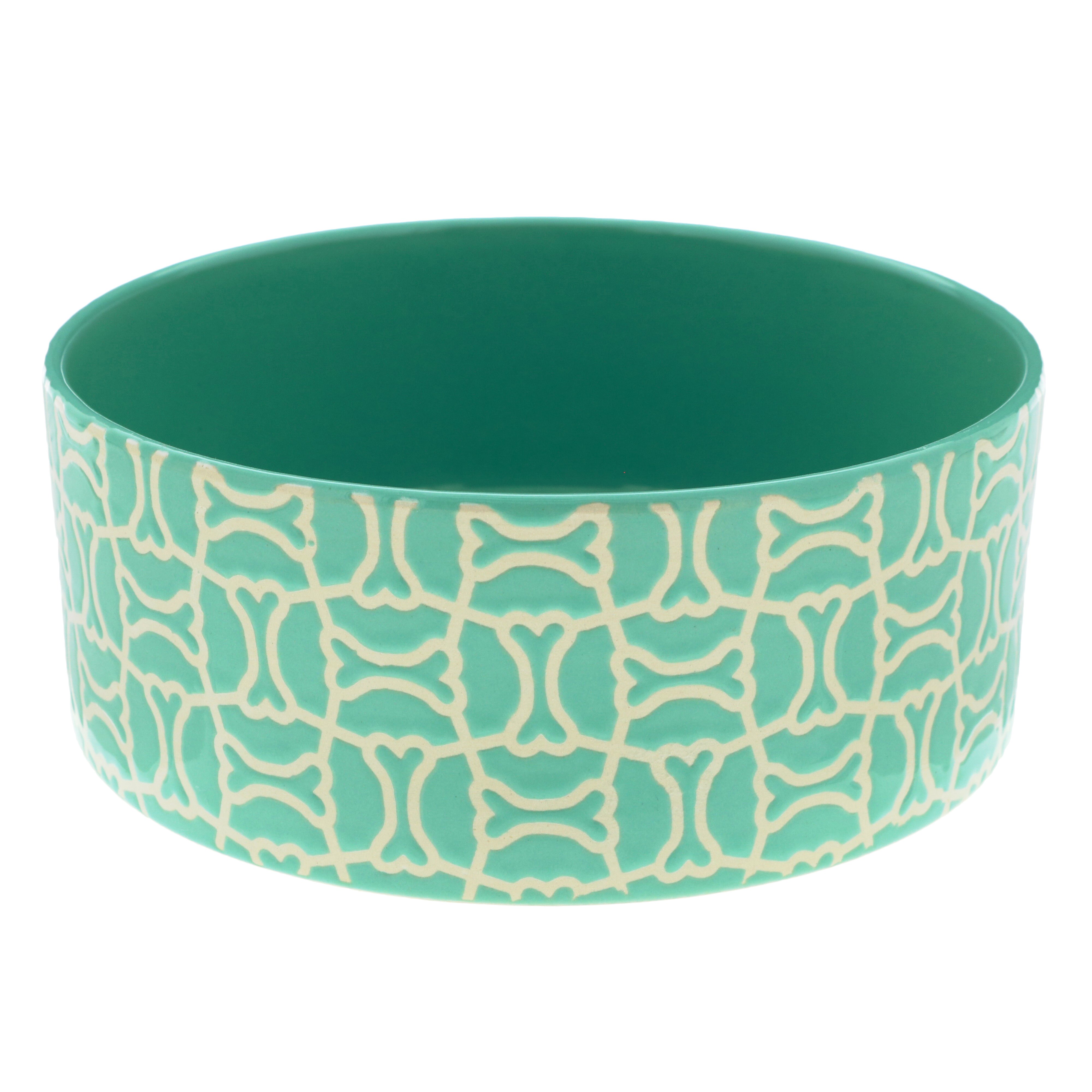 Winifred & Lily Turquoise Bone Pet Bowl 7 Inch - Shop Bowls & automatic ...