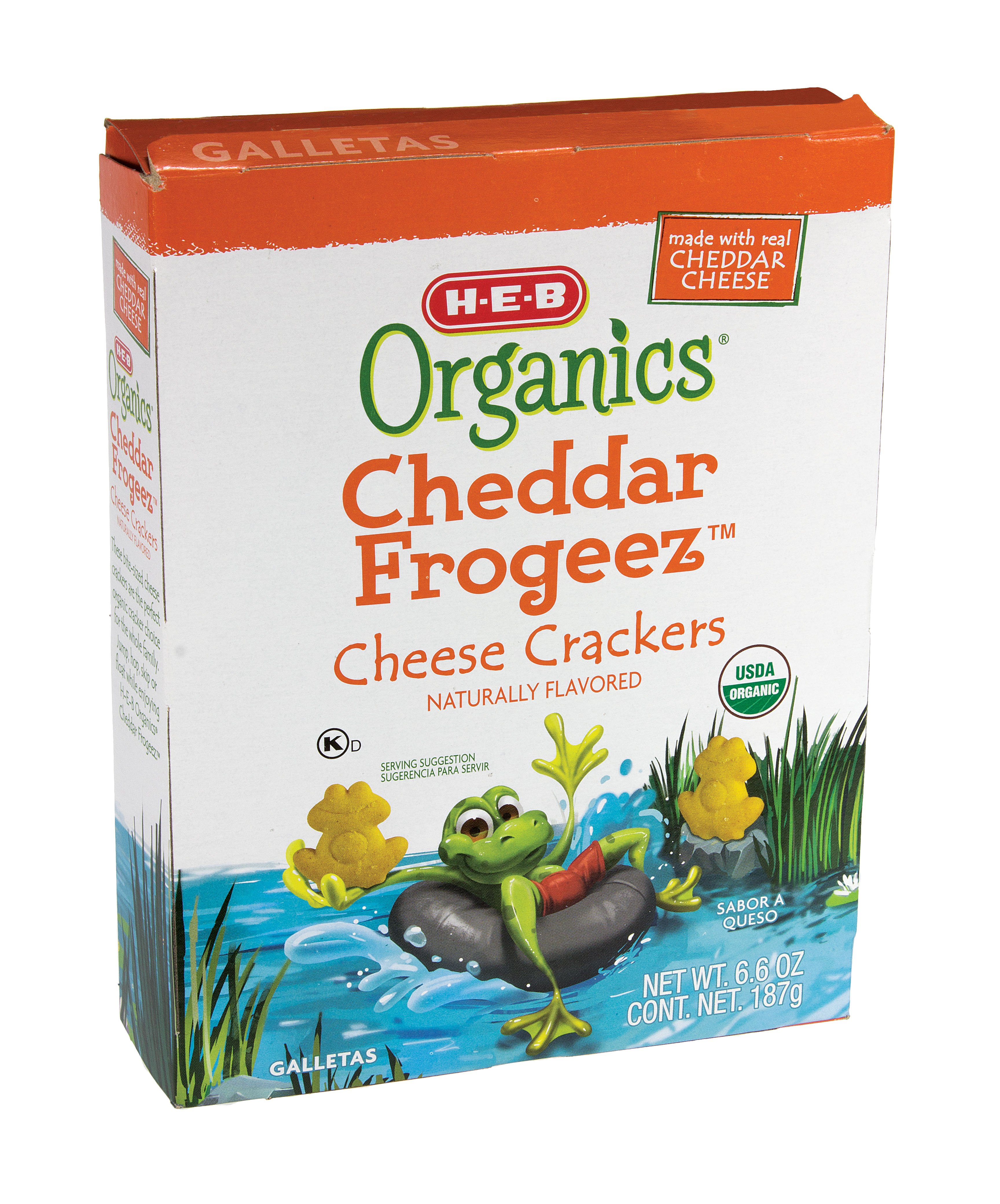 H-E-B Organics Cheddar Frogeez Cheese Crackers, 6.6 oz | Central Market ...