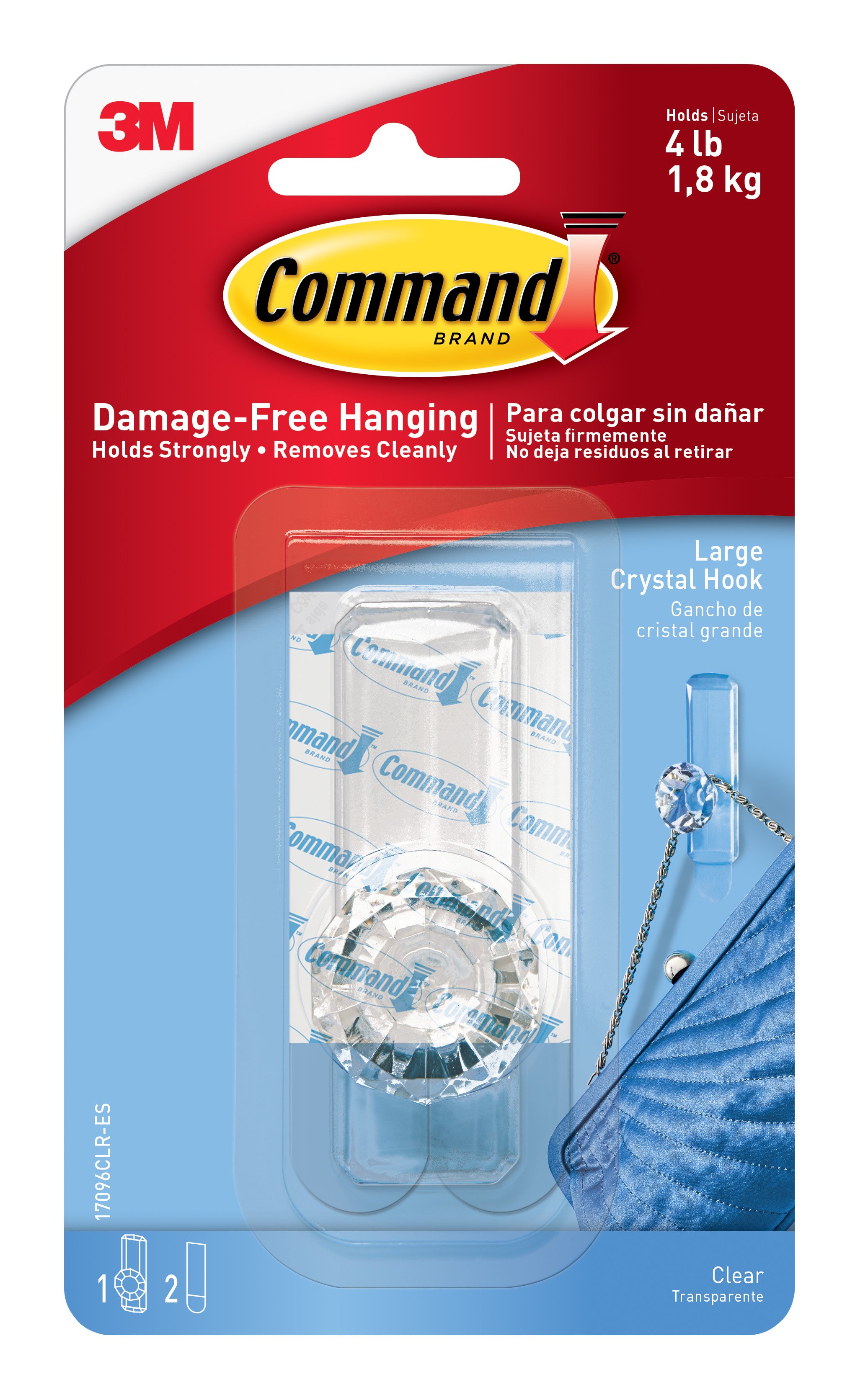 Command Clear Large Crystal Hook - Shop Hooks & Picture Hangers at H-E-B