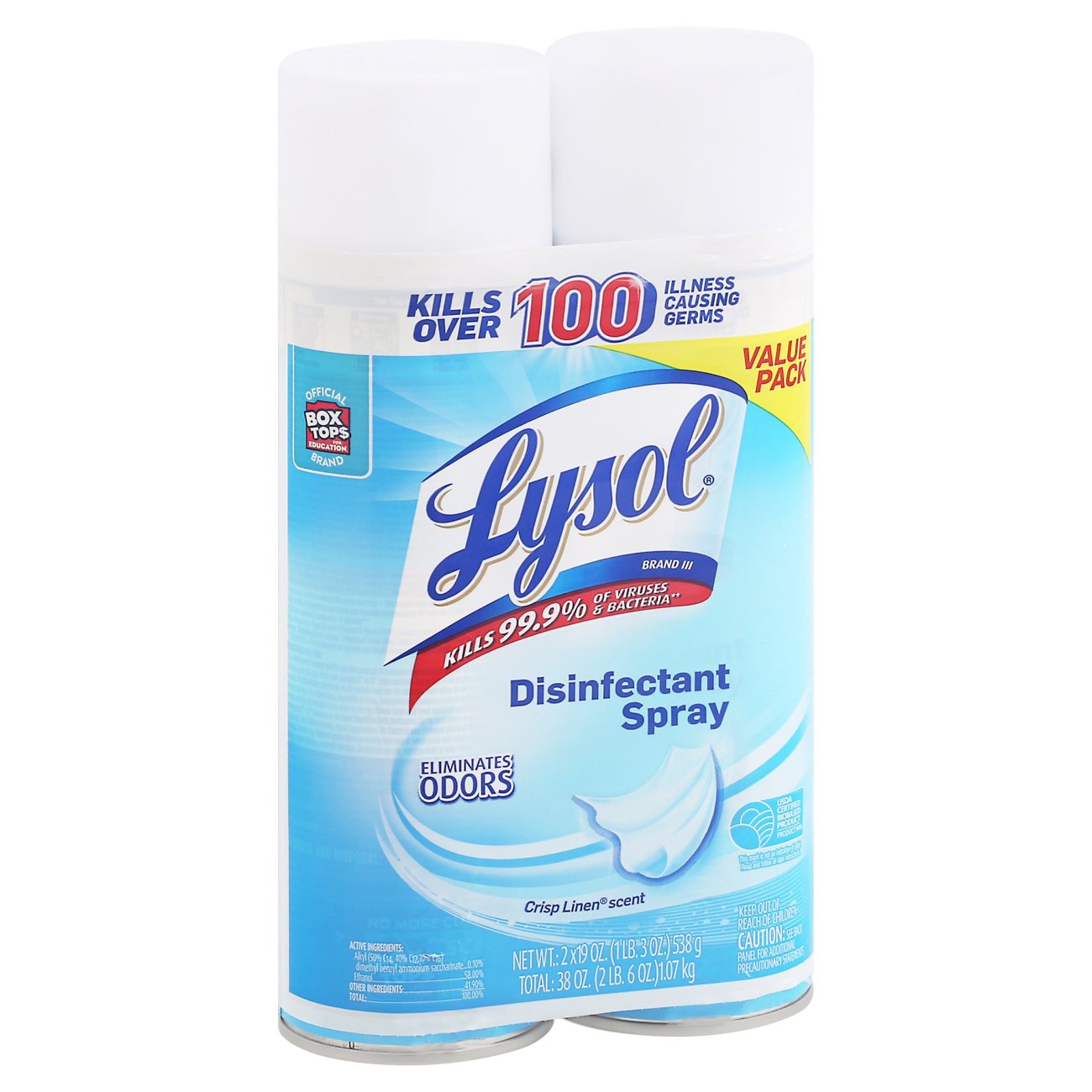 Lysol Disinfectant Spray Label