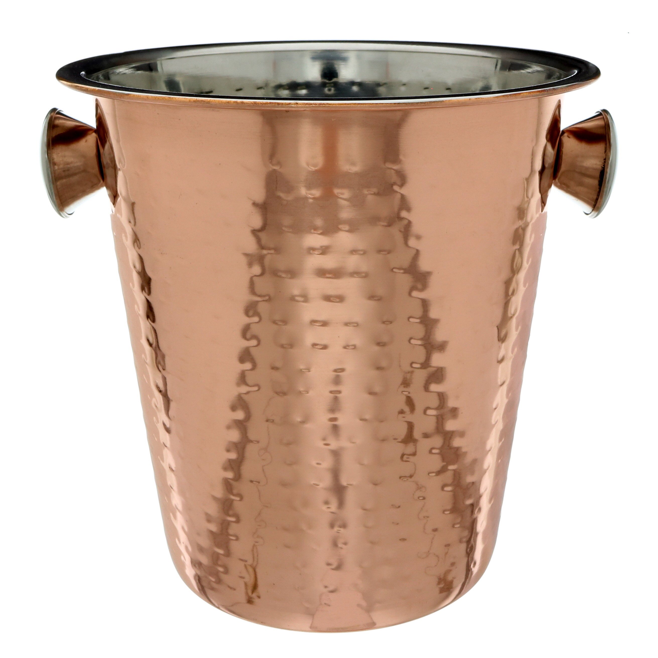 Worldinox Hammered Copper Wine Bucket with Plating - Shop Bar tools at ...