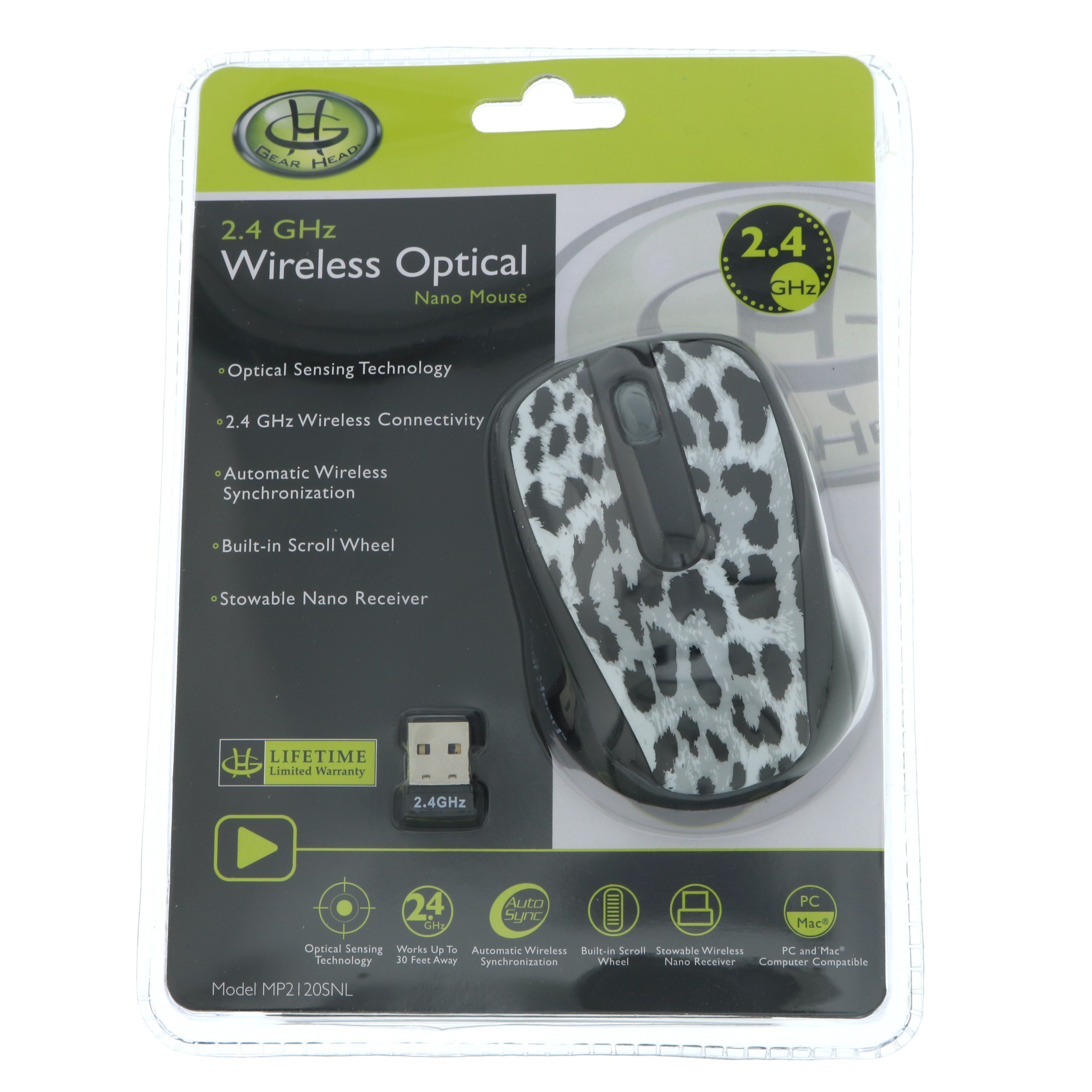 Gear Head Wireless Optical Nano Mouse, Snow Leopard - Shop Keyboards ...