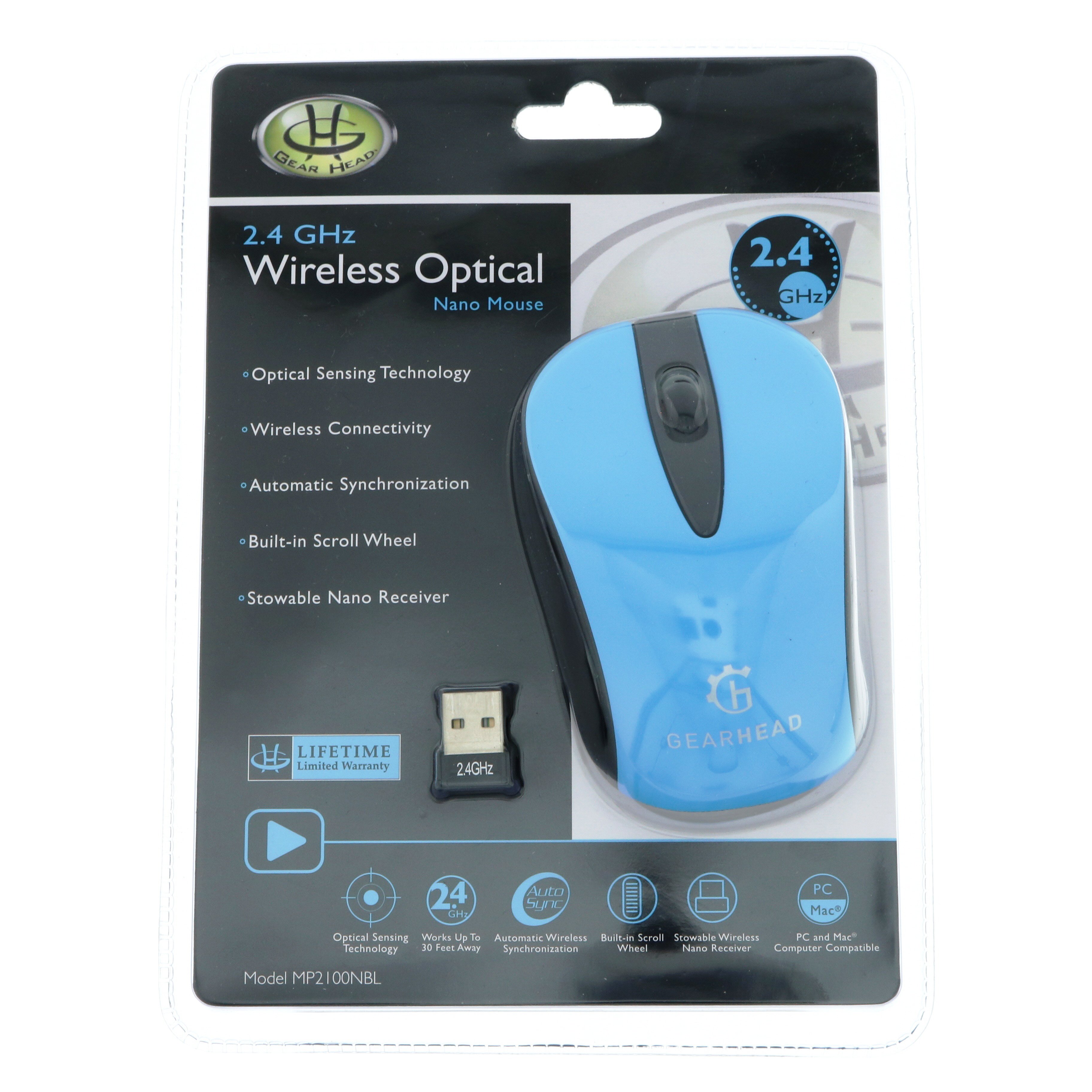 Gear Head Wireless Nano Mouse, Neon Blue - Shop Keyboards & mice at H-E-B