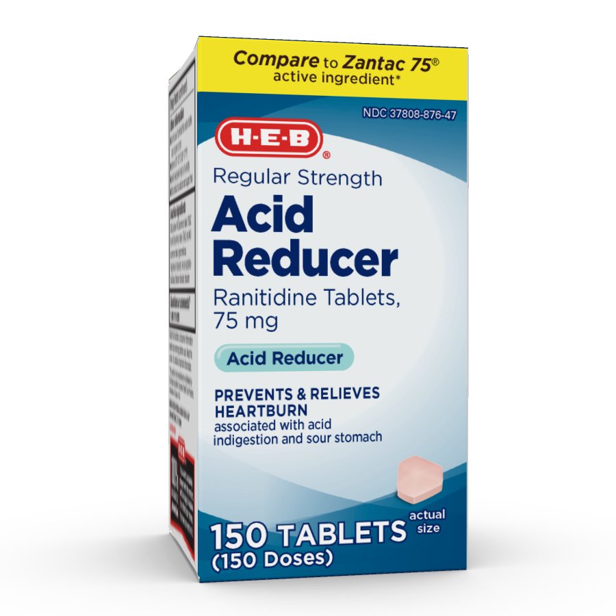 H-E-B Acid Reducer Ranitidine 75 mg Tablets - Shop Digestion & Nausea ...