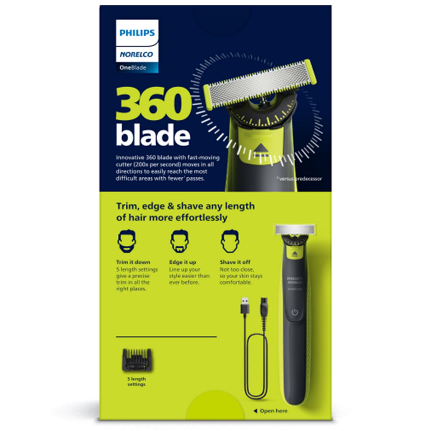 Philips Norelco OneBlade Pro 360 Facial Trimmer - Shop Electric shavers ...