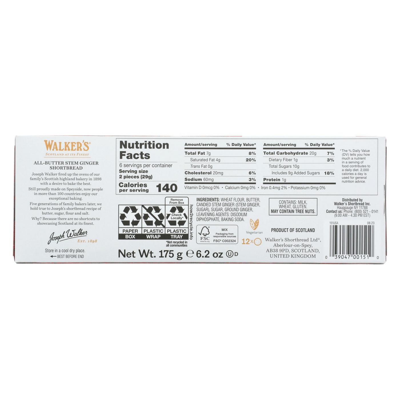 Walker's Stem Ginger Shortbread Cookies - Shop Cookies at H-E-B