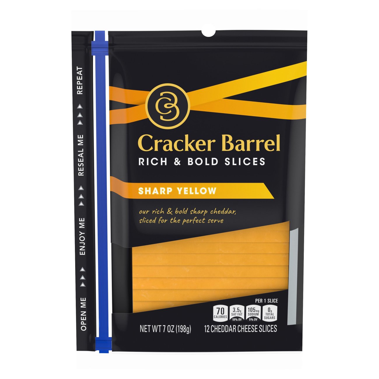 Cracker Barrel Sharp Cheddar Cheese Slices - Shop Cheese at H-E-B