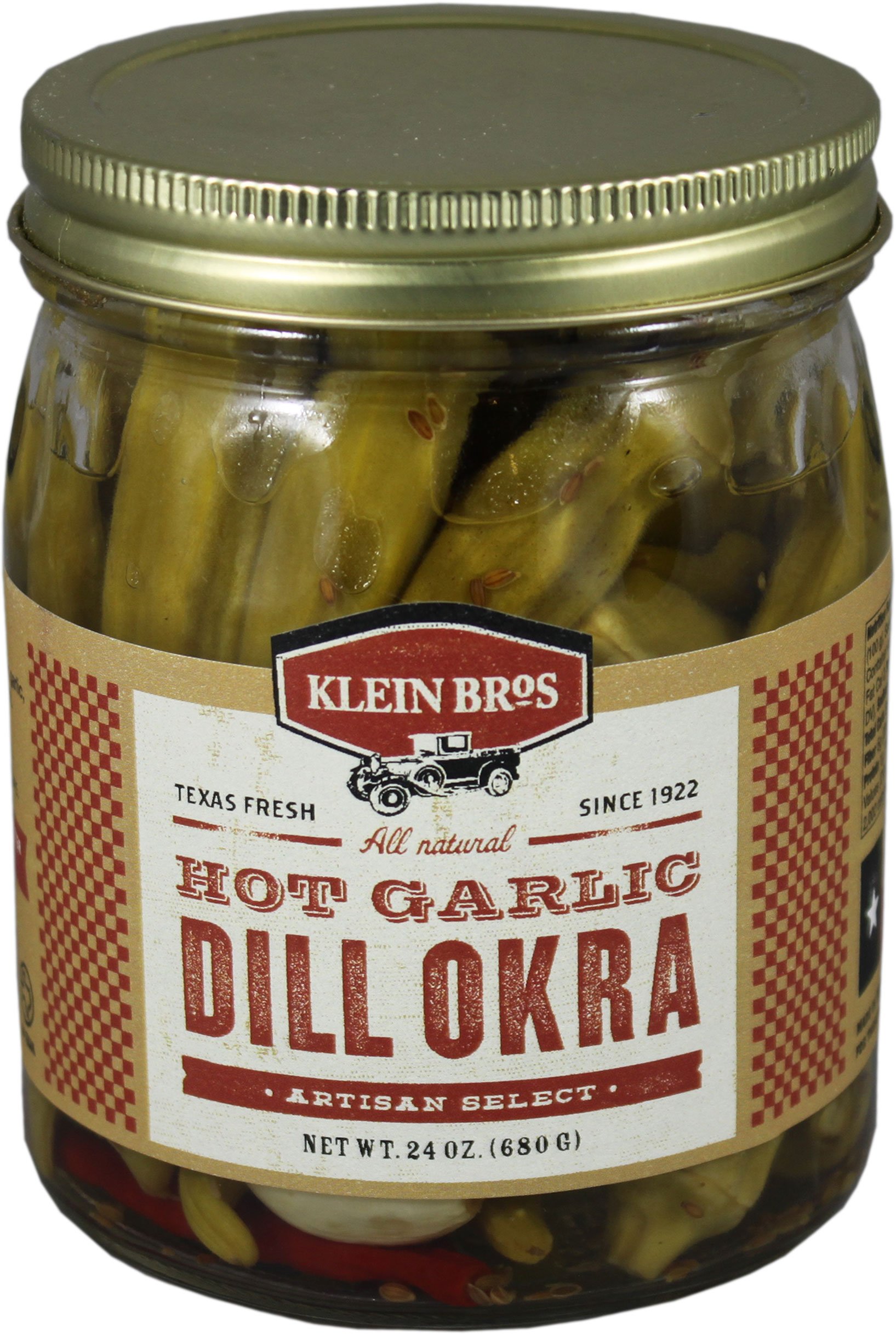Klein Bros. Hot Garlic Dill Okra - Shop Canned & Dried Food at H-E-B