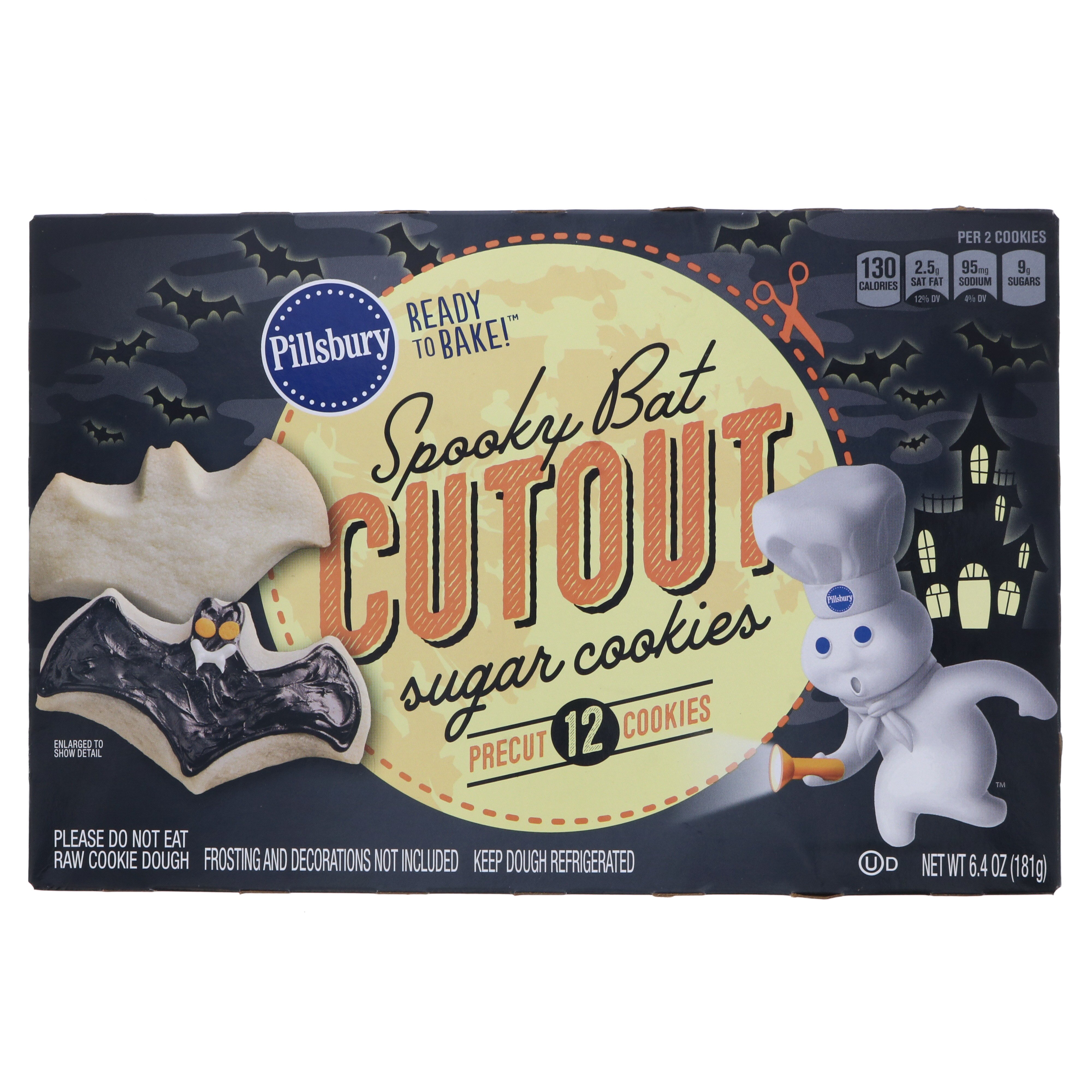 Pillsbury Spooky Bat Shape Sugar Cutout Cookies - Shop Biscuit & Cookie ...