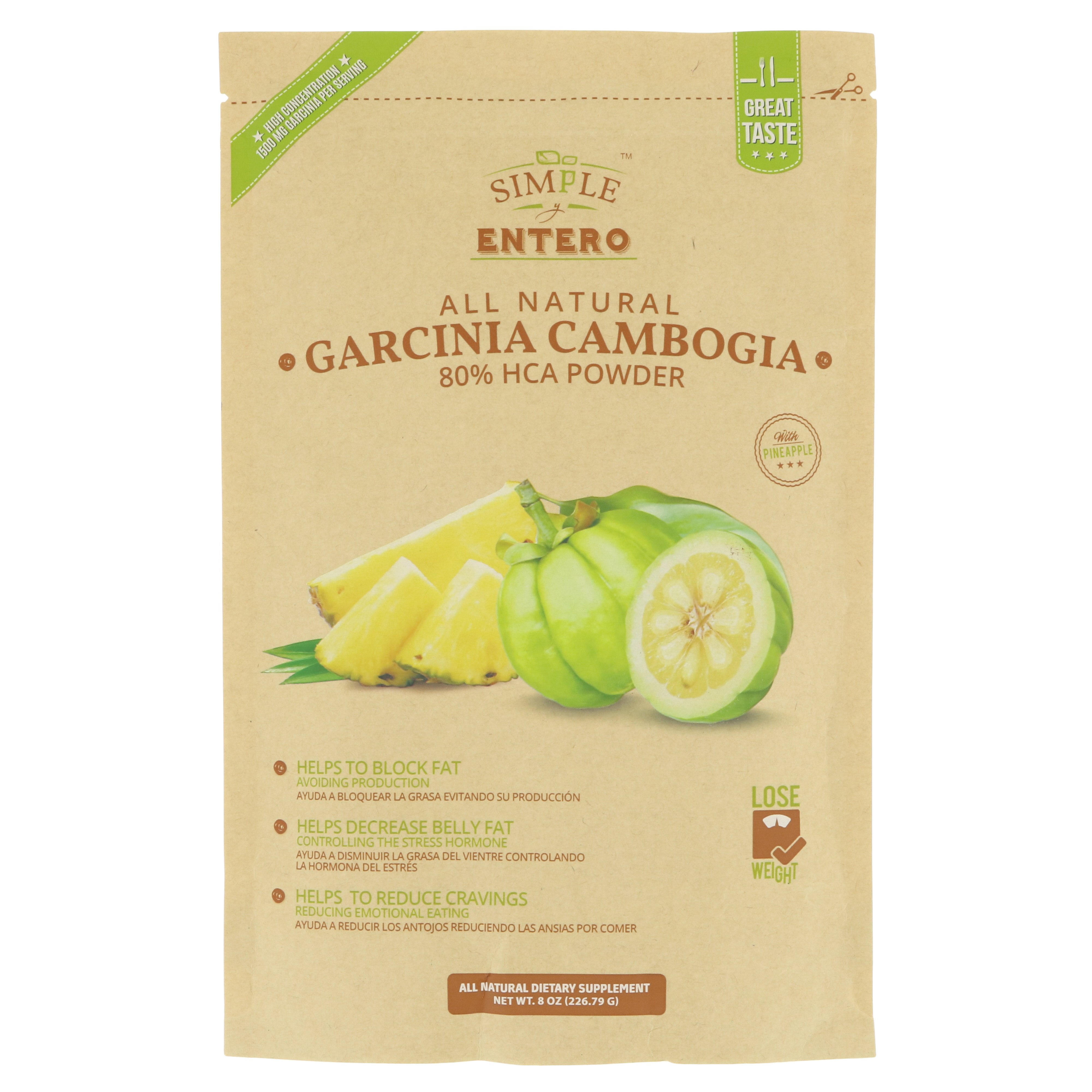 Simple Y Entero All Natural Garcinia Cambogia Powder with Pineapple ...