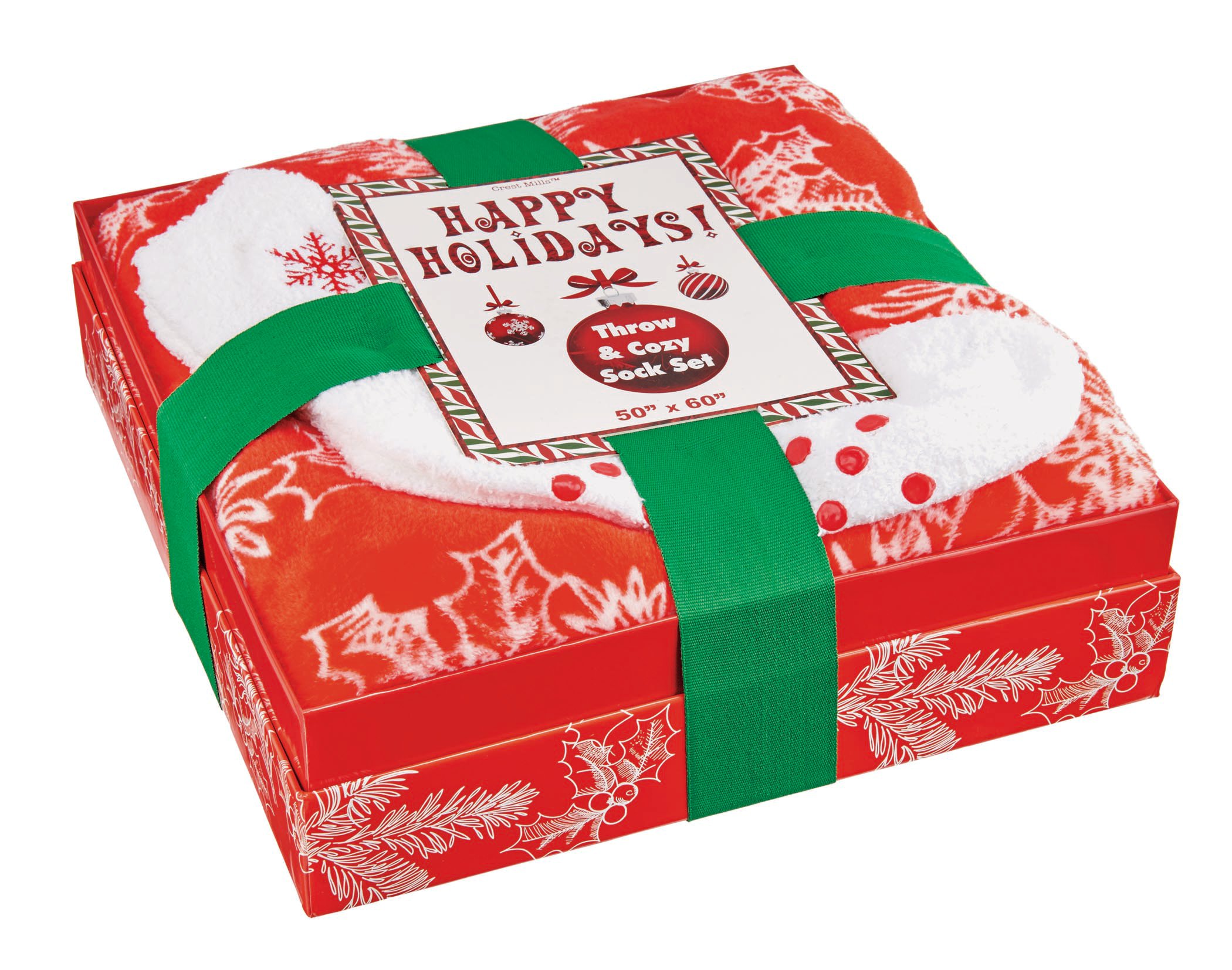 Crest Mills Plush Throw + Socks Gift Box Set - Shop Bedding & Bath at H-E-B