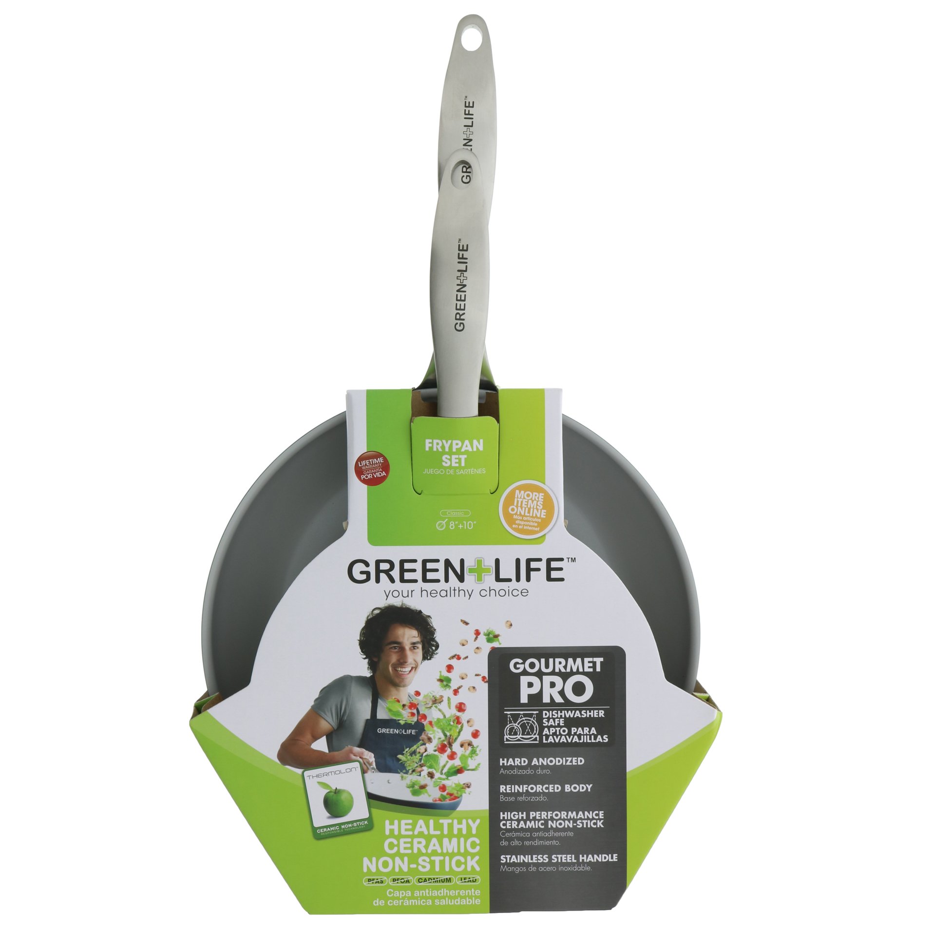 GreenLife 8 and 10 in Gourmet Pro Frypan Set - Shop Frying pans ...