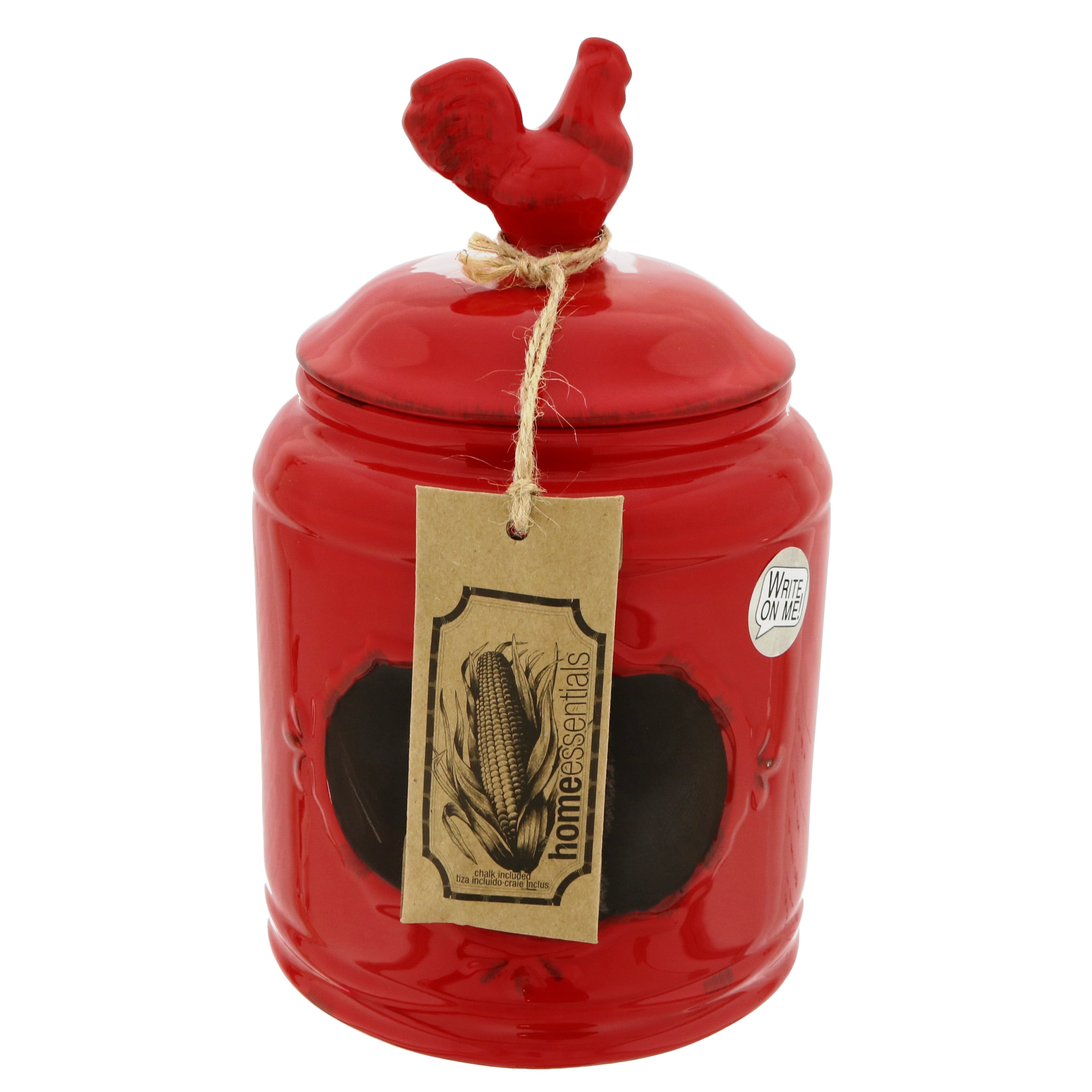 Home Essentials & Beyond Small 84oz Red Rooster Chalk Canister - Shop ...