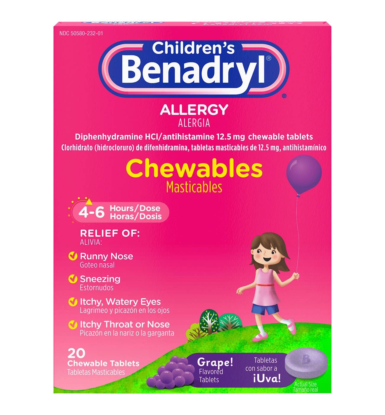 Benadryl Children's Allergy Relief Chewables - Grape Flavor - Shop ...