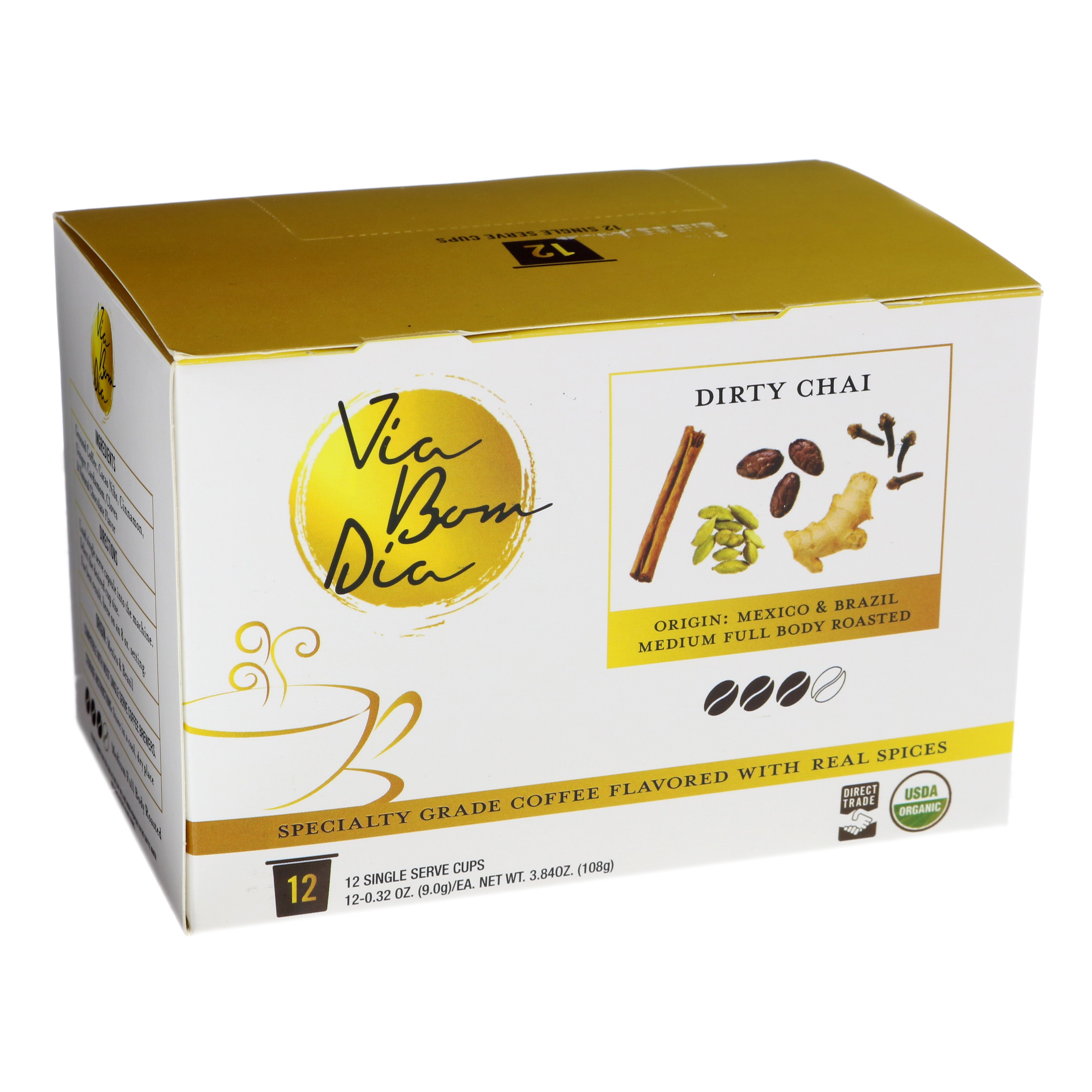 Via Bom Dia Dirty Chai Medium Roast Single Serve Coffee Cups - Shop ...