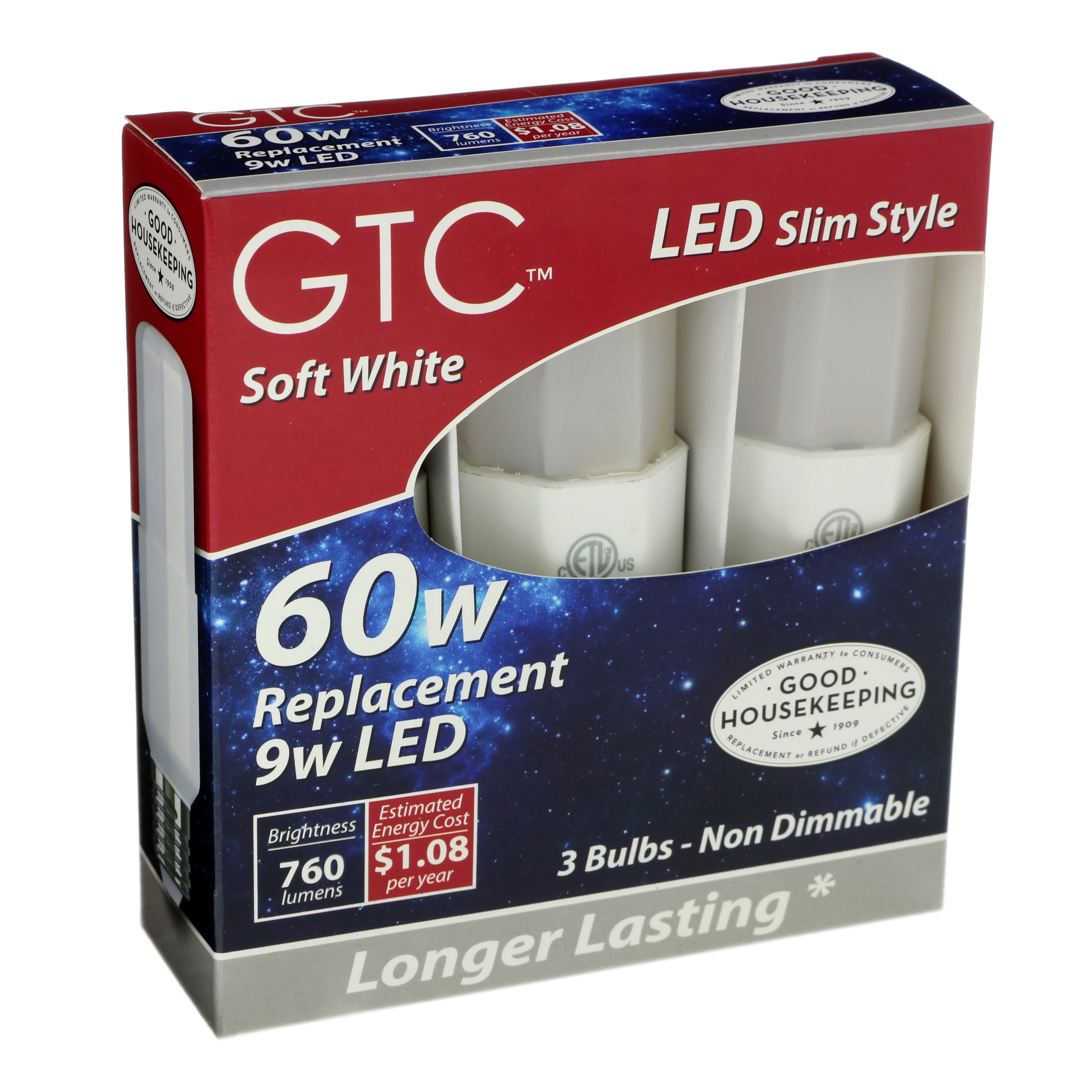 GTC Slim Style 60-Watt Soft White LED Light Bulbs - Shop Light bulbs at ...