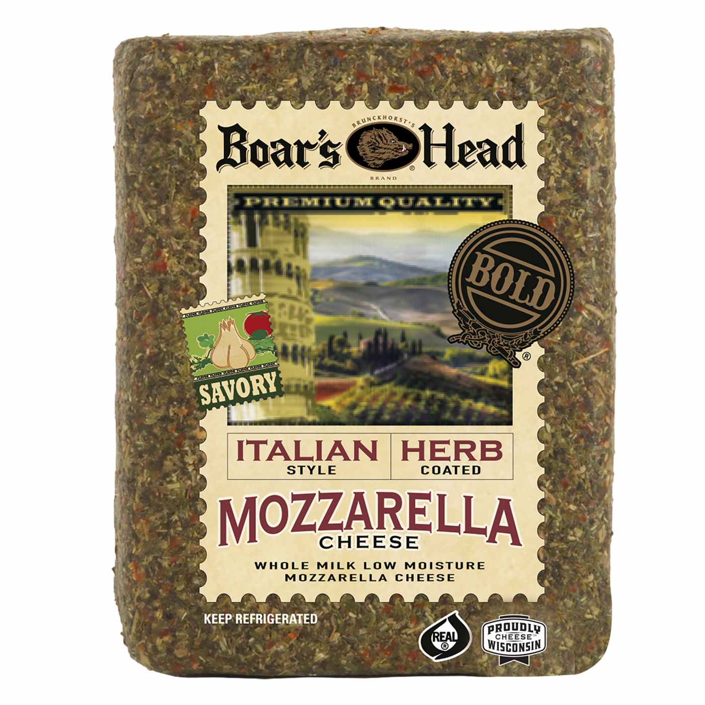 Boar's Head Bold Italian Herb Mozzarella Cheese, Custom Sliced - Shop ...