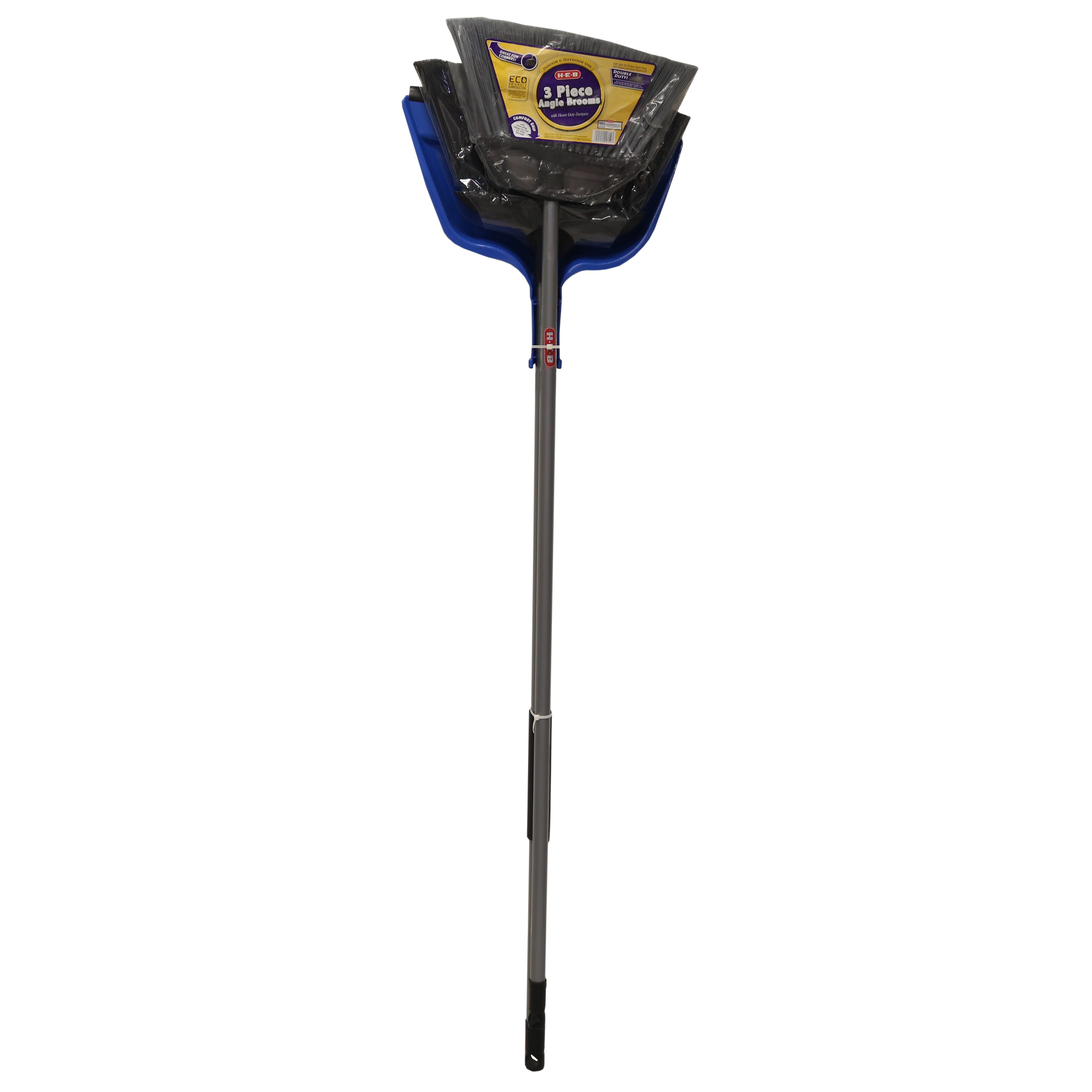 H-E-B 3 Piece Angle Broom And Dustpan - Shop Brooms & dust mops at H-E-B