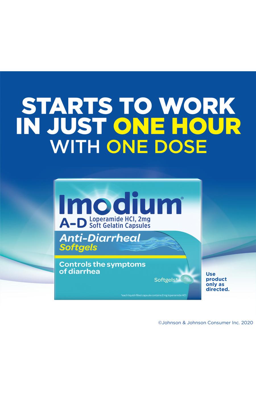 Imodium A-D Anti-Diarrheal Softgels with 2 mg Loperamide HCl - Shop ...