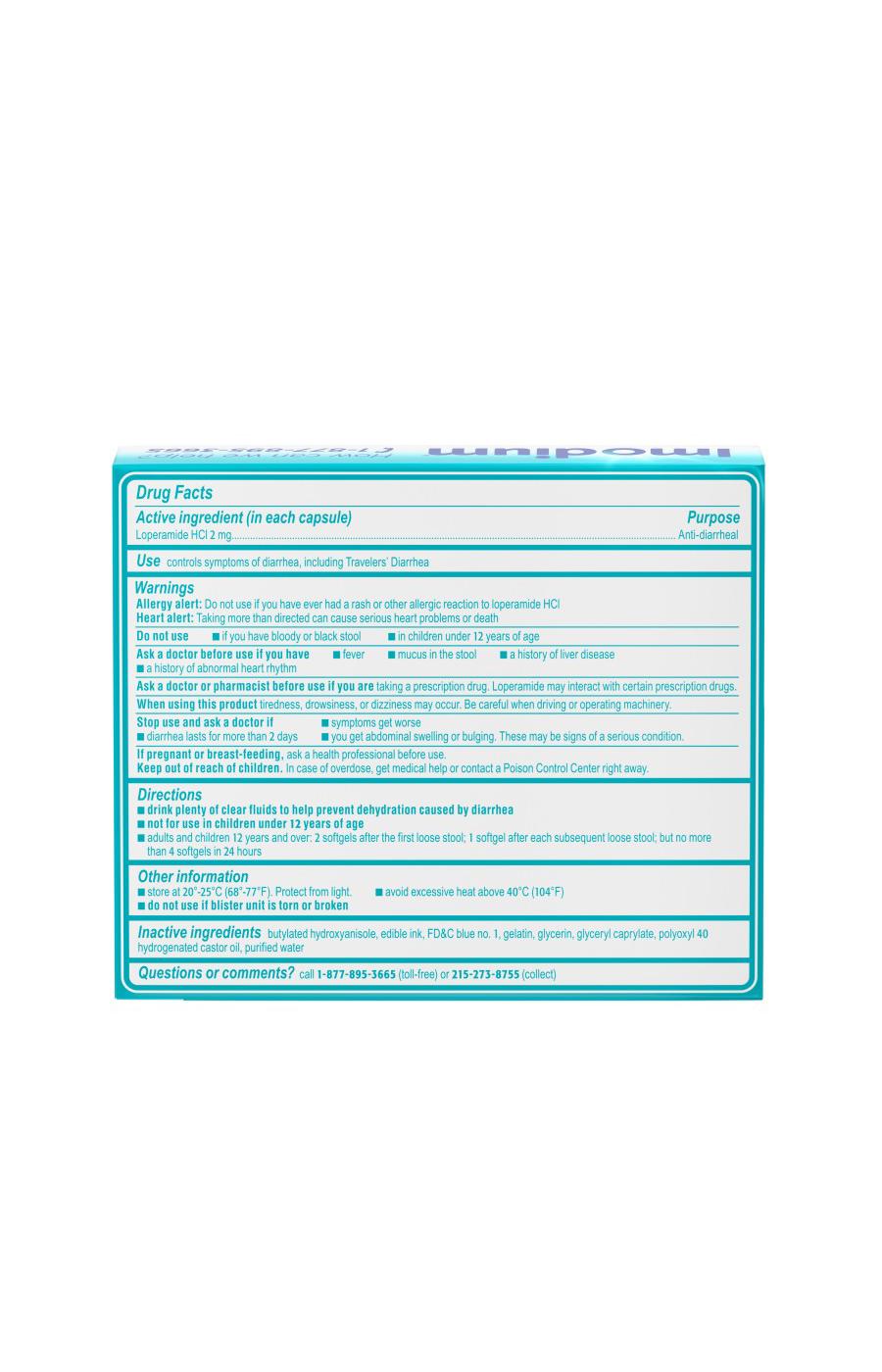 Imodium A-D Anti-Diarrheal Softgels with 2 mg Loperamide HCl - Shop ...