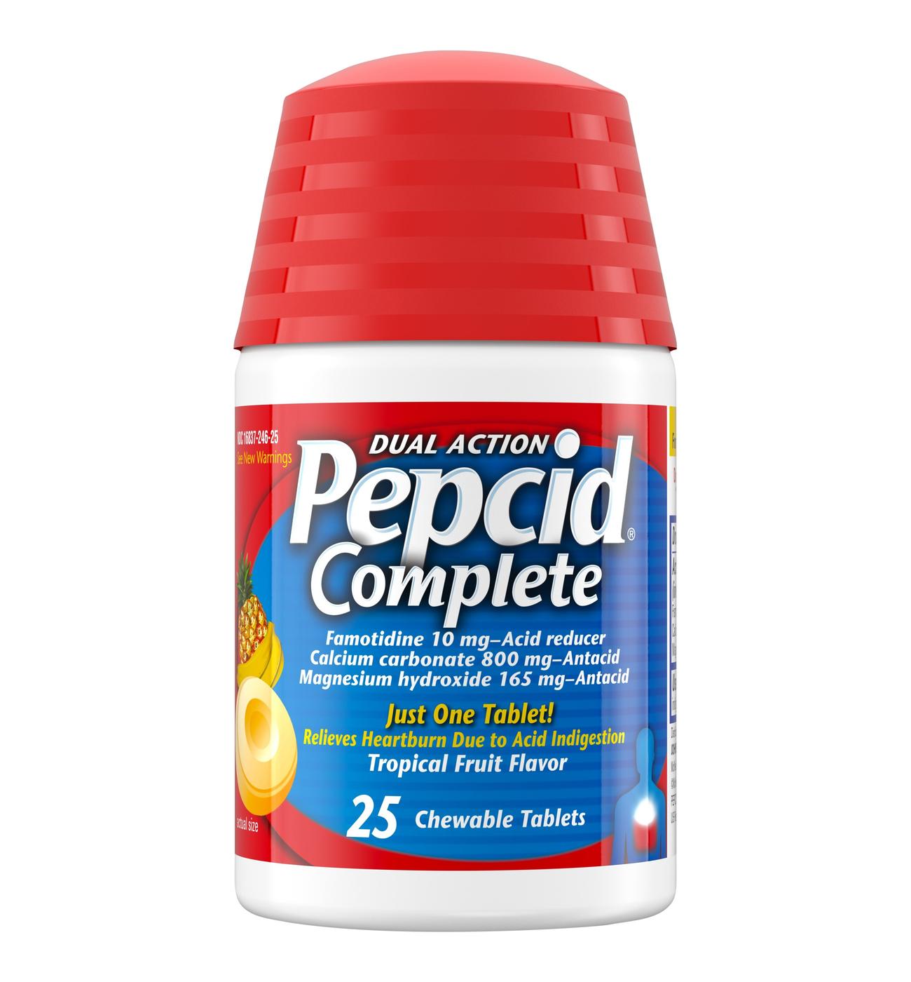 Pepcid Complete Dual Action Acid Reducer Tablets - Tropical Fruit ...