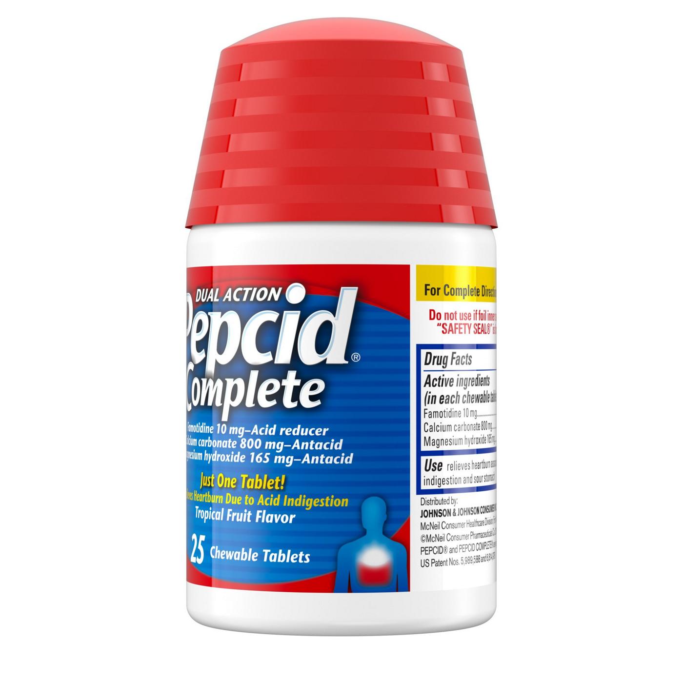 Pepcid Complete Dual Action Acid Reducer Tablets - Tropical Fruit ...