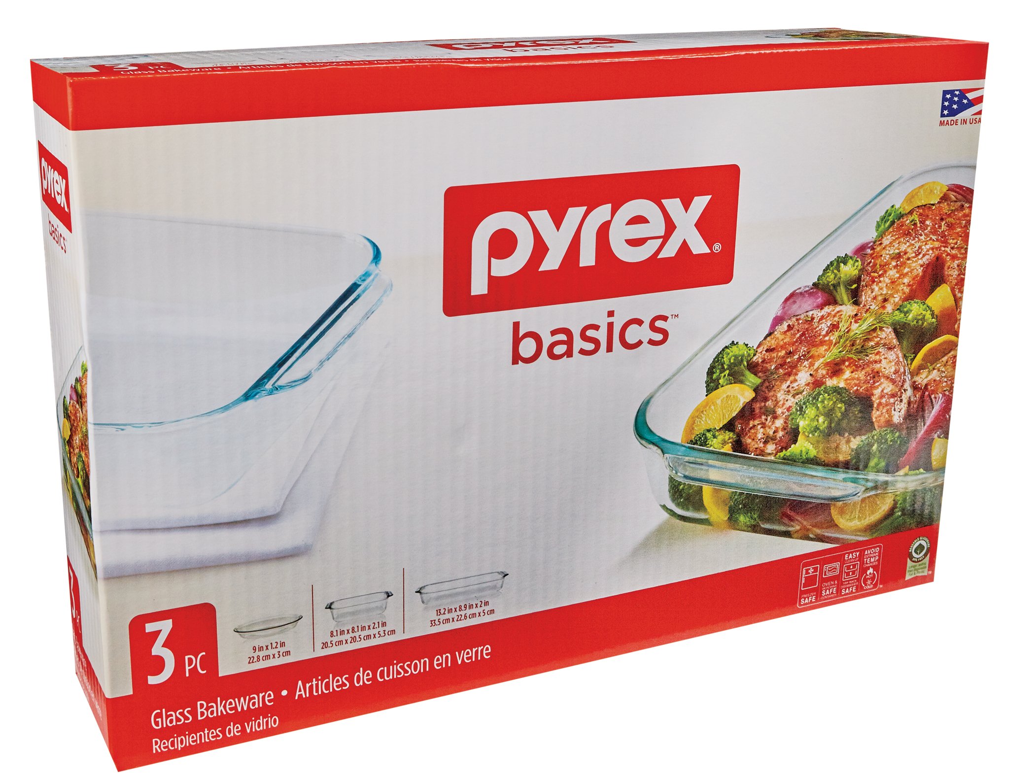 Pyrex Bakeware 3 Piece Basics Set - Shop Pans & dishes at H-E-B