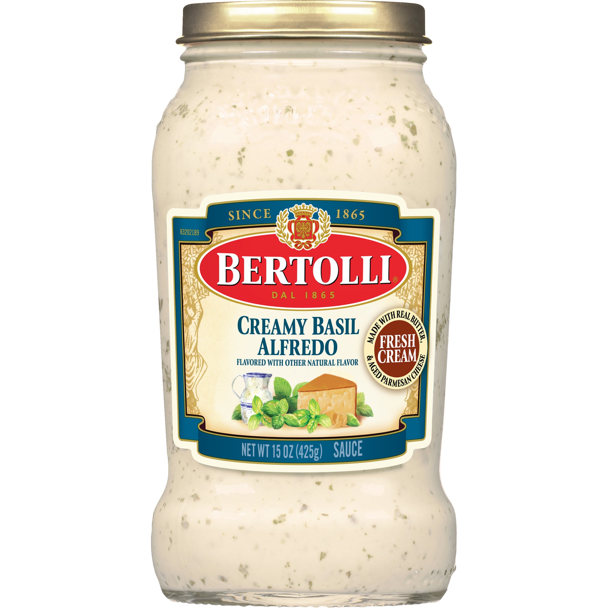 Bertolli Creamy Basil Alfredo Sauce With Aged Parmesan Cheese Shop Pasta Sauces At H E B