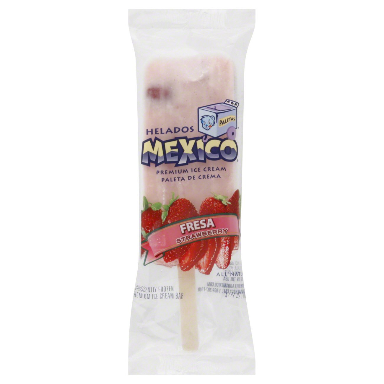 Helados Mexico Strawberry N Cream Fruit Bar - Shop Bars & pops at H-E-B