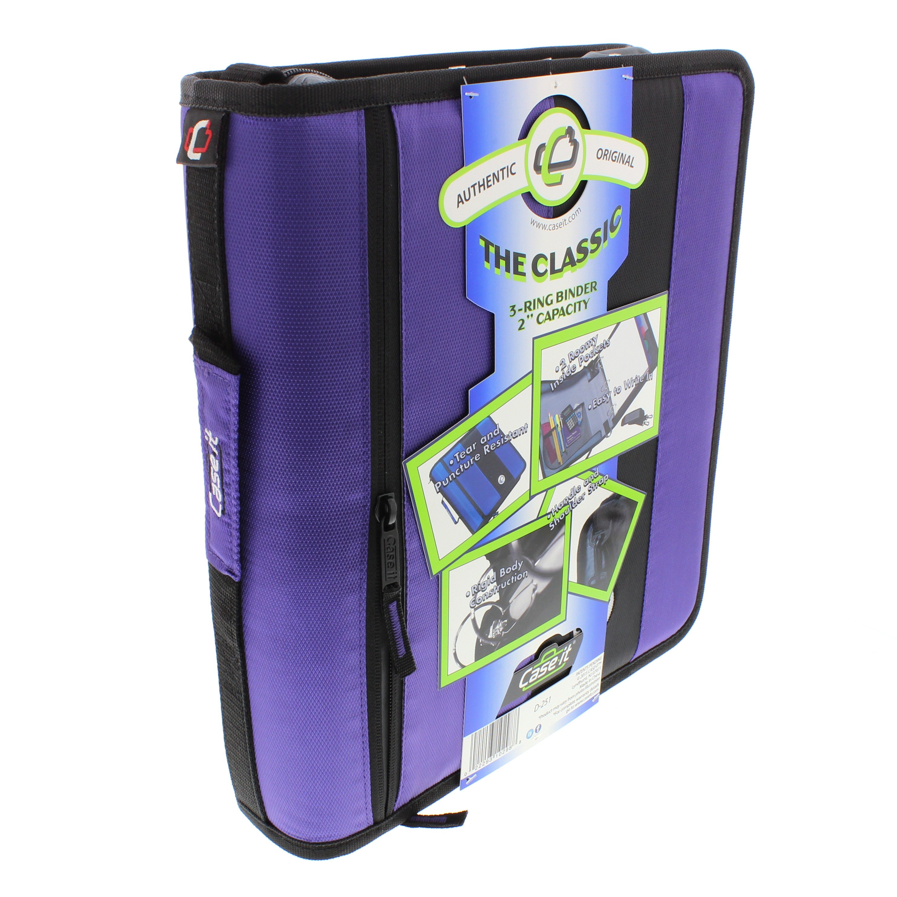 Case-It The Classic 2" Zipper Binder with Strap, Purple - Shop School ...