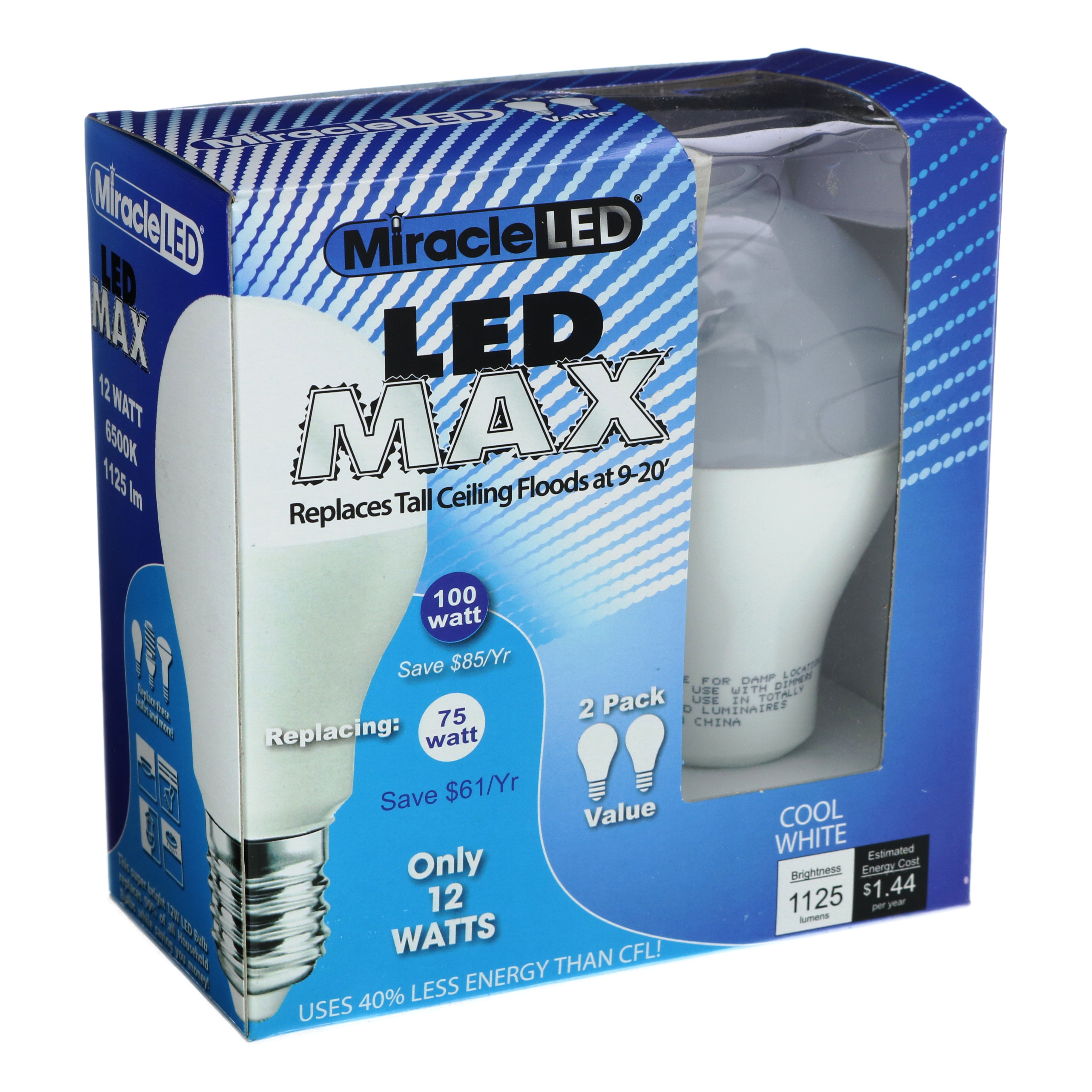 Miracle LED Max A21 100-Watt Cool White Light Bulbs - Shop Light bulbs ...