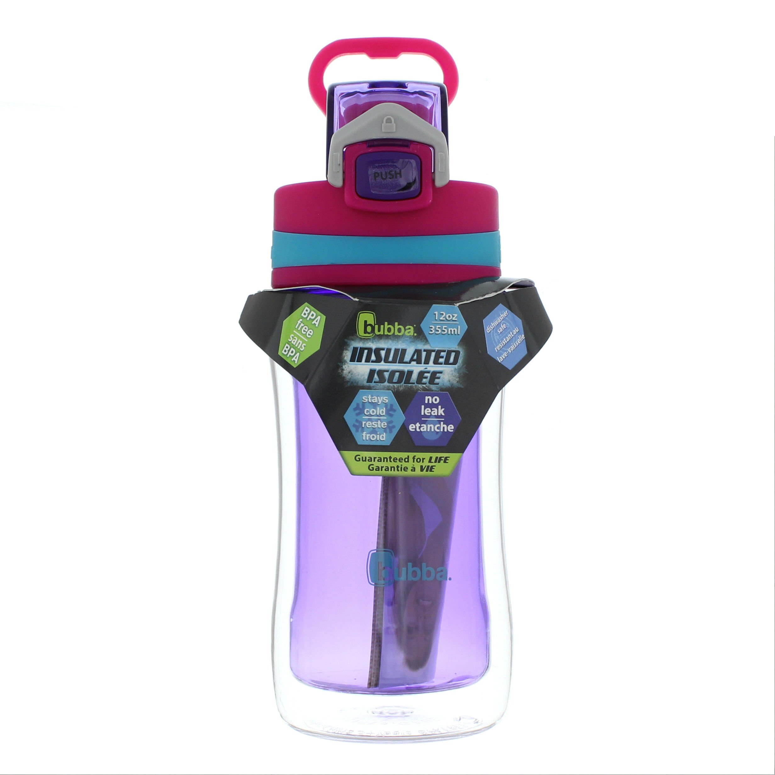 Bubba 12oz Flo DW Water Bottle, Purple/ Pink - Shop Travel & To-Go at H-E-B