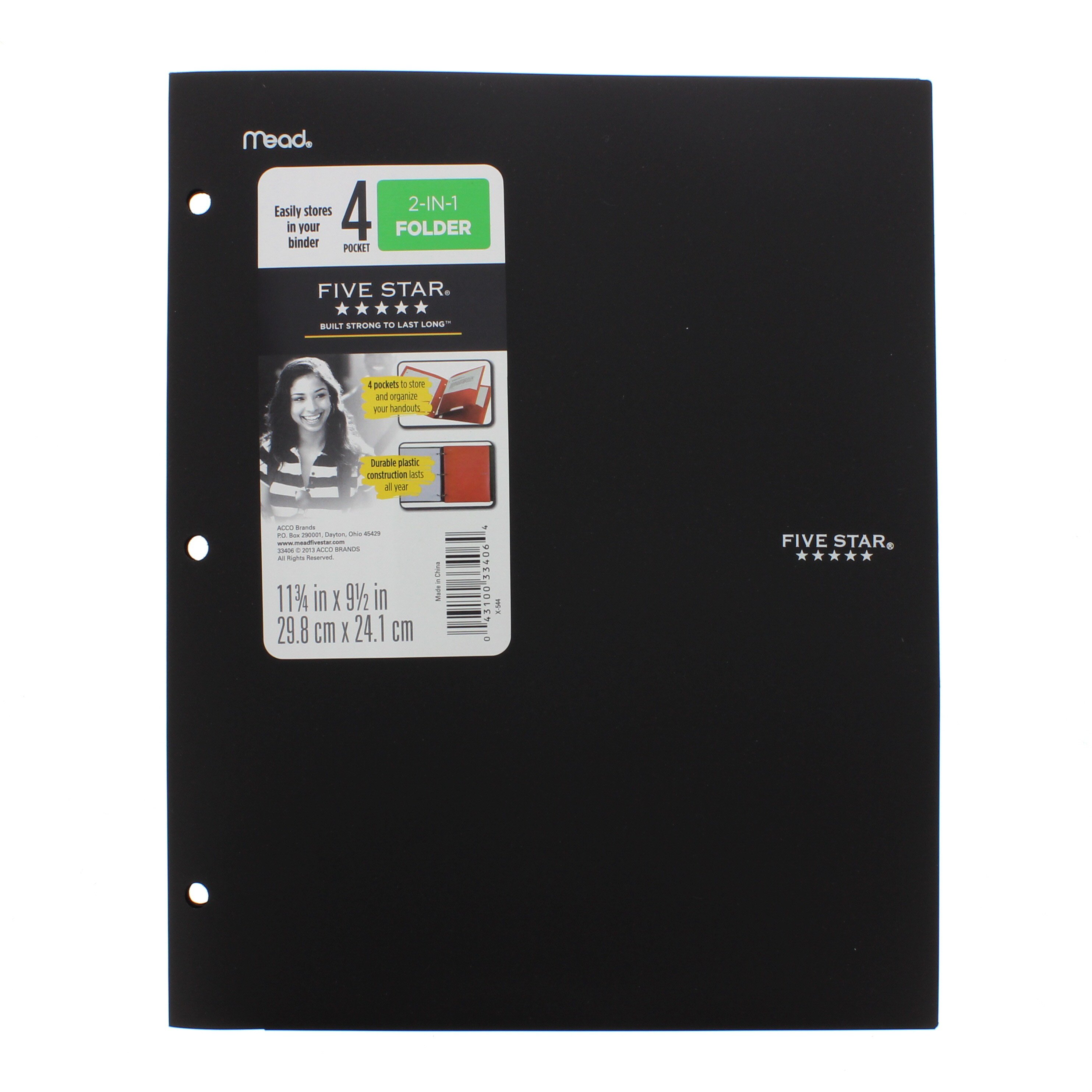 Mead Five Star 4 Pocket Folder, Black - Shop Folders at H-E-B