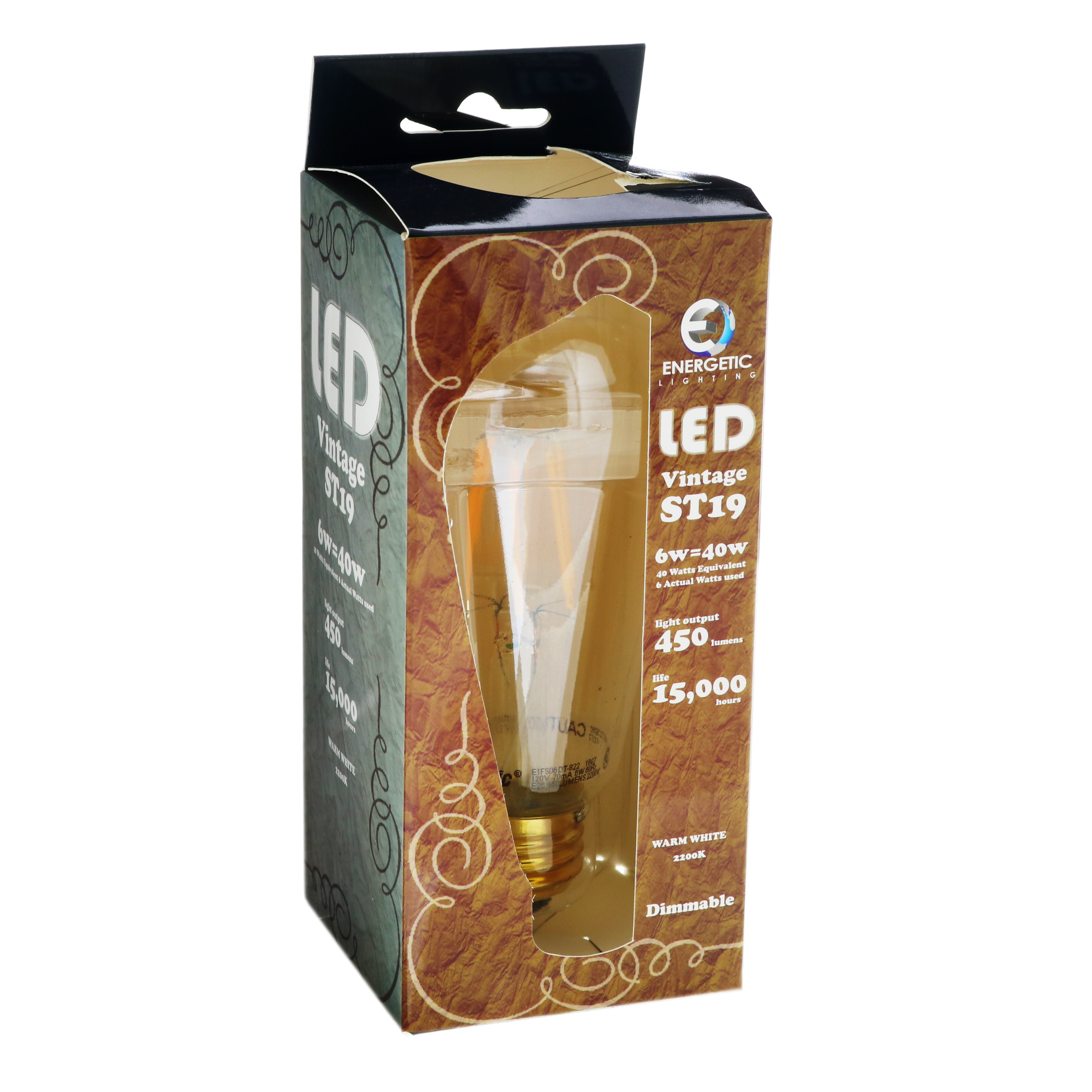 Energetic Lighting ST19 40-Watt Warm White LED Light Bulb - Shop Light ...