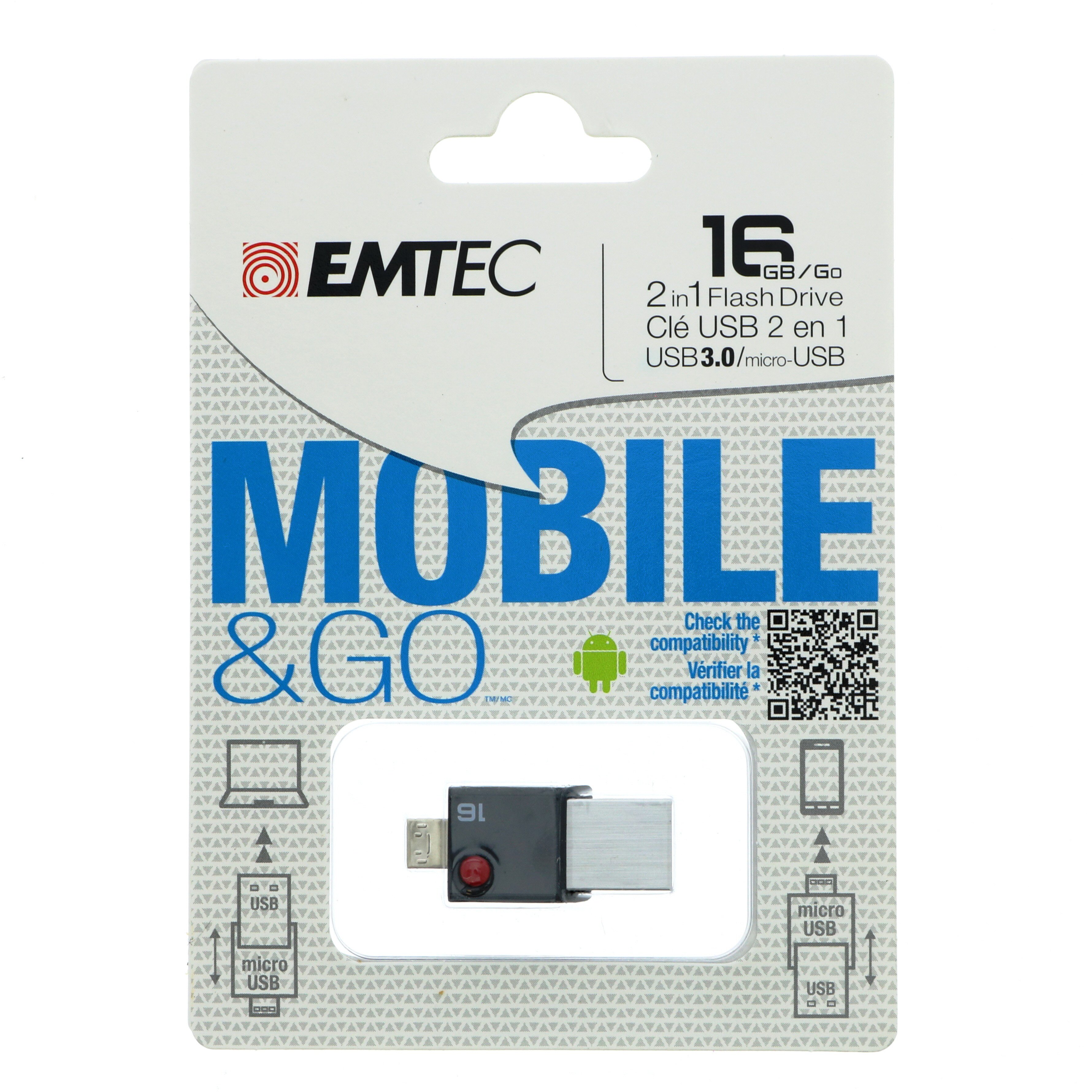 EMTEC USB 3.0 OTG T200 16GB Flash Drive - Shop Storage devices at H-E-B