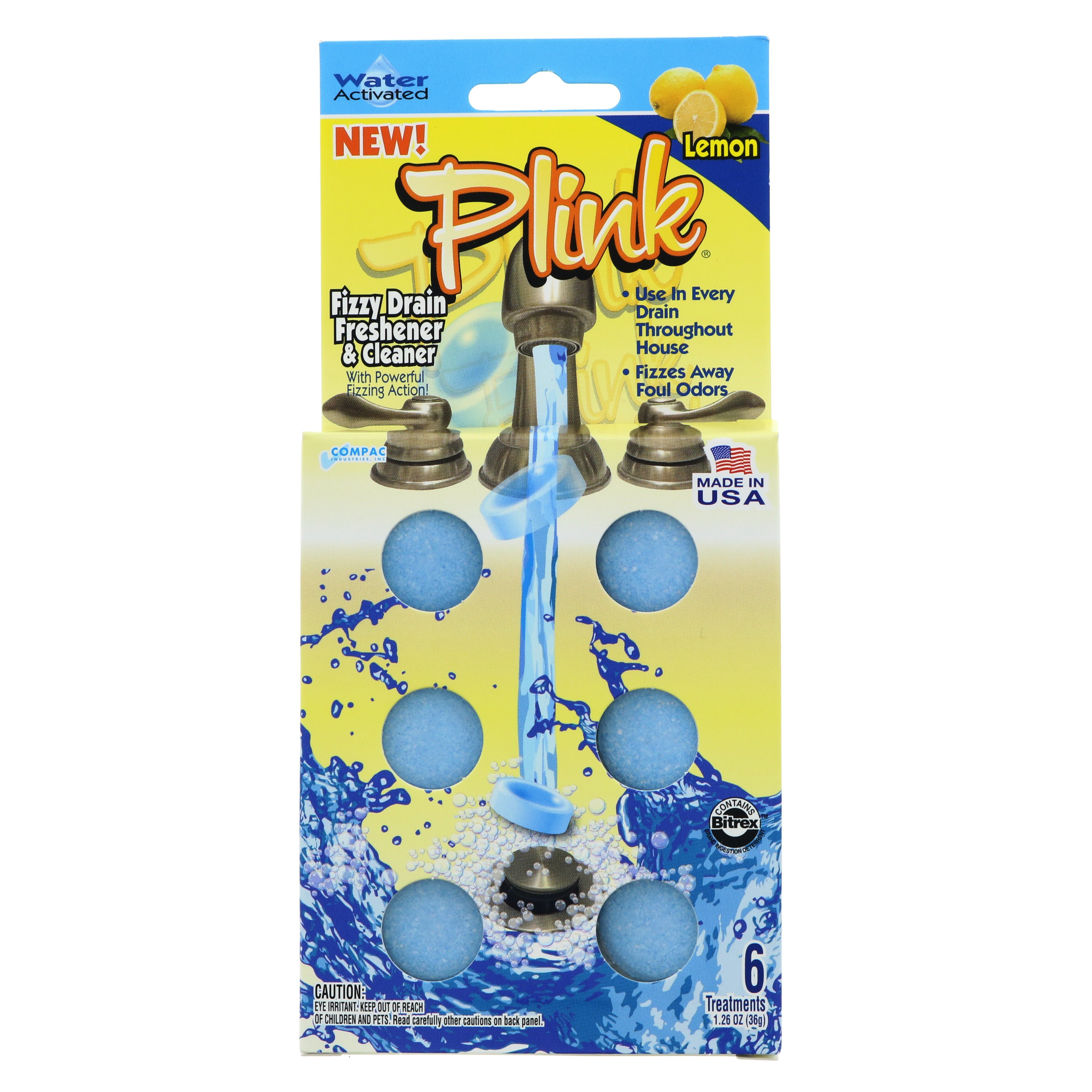 Compac Plink Fizzy Lemon Scent Drain Freshener - Shop Drain cleaners at ...