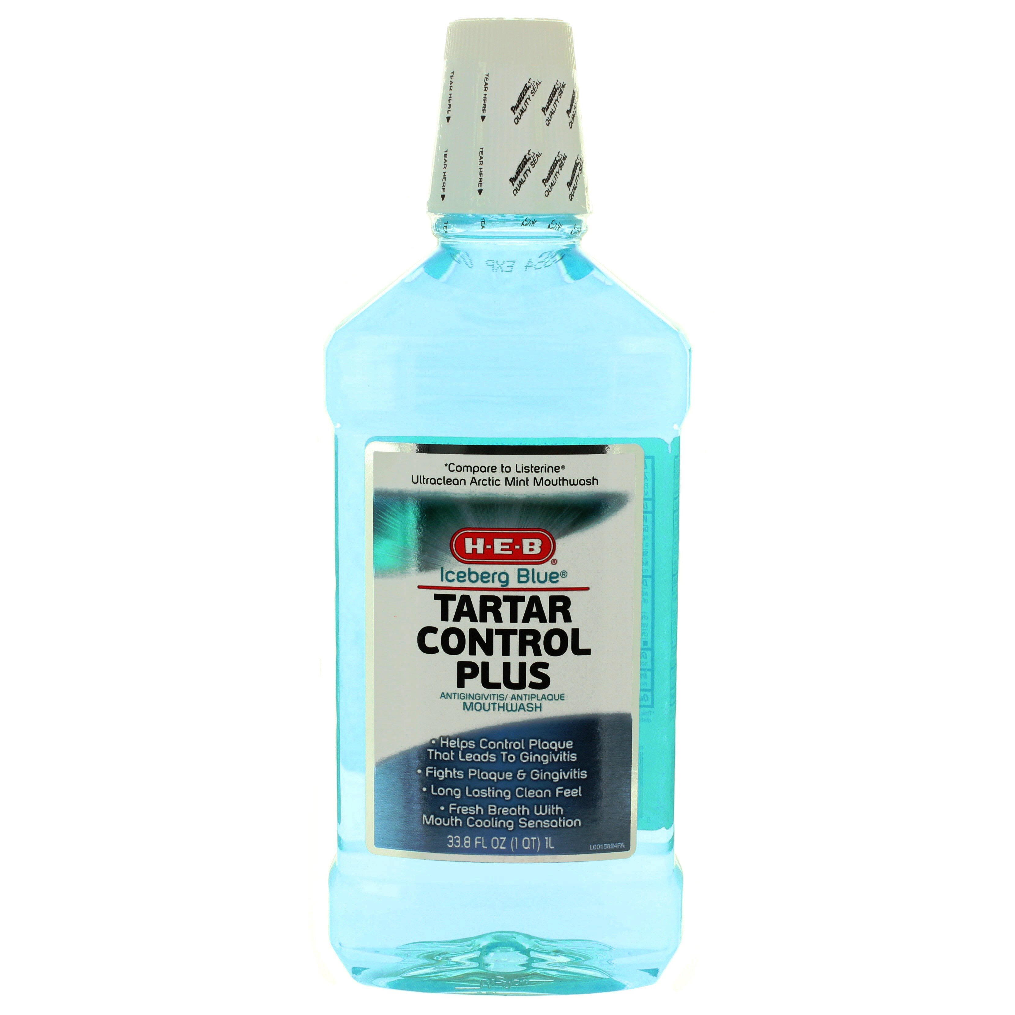 H-E-B Iceberg Blue Tartar Control Plus Mouthwash - Shop Mouthwash at H-E-B