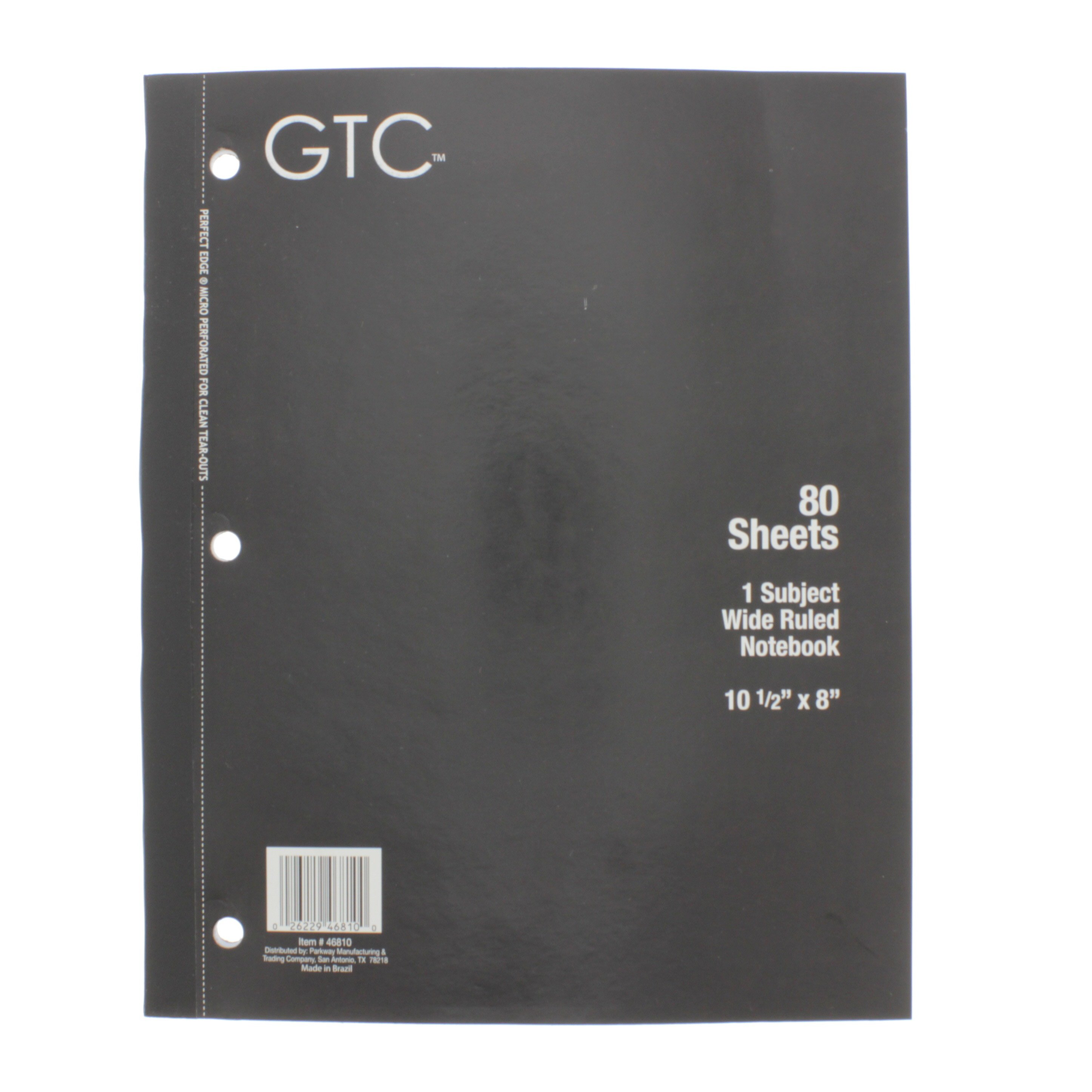 GTC 1 Subject Wide Ruled Notebook 80 Sheets, Black - Shop Notebooks at ...