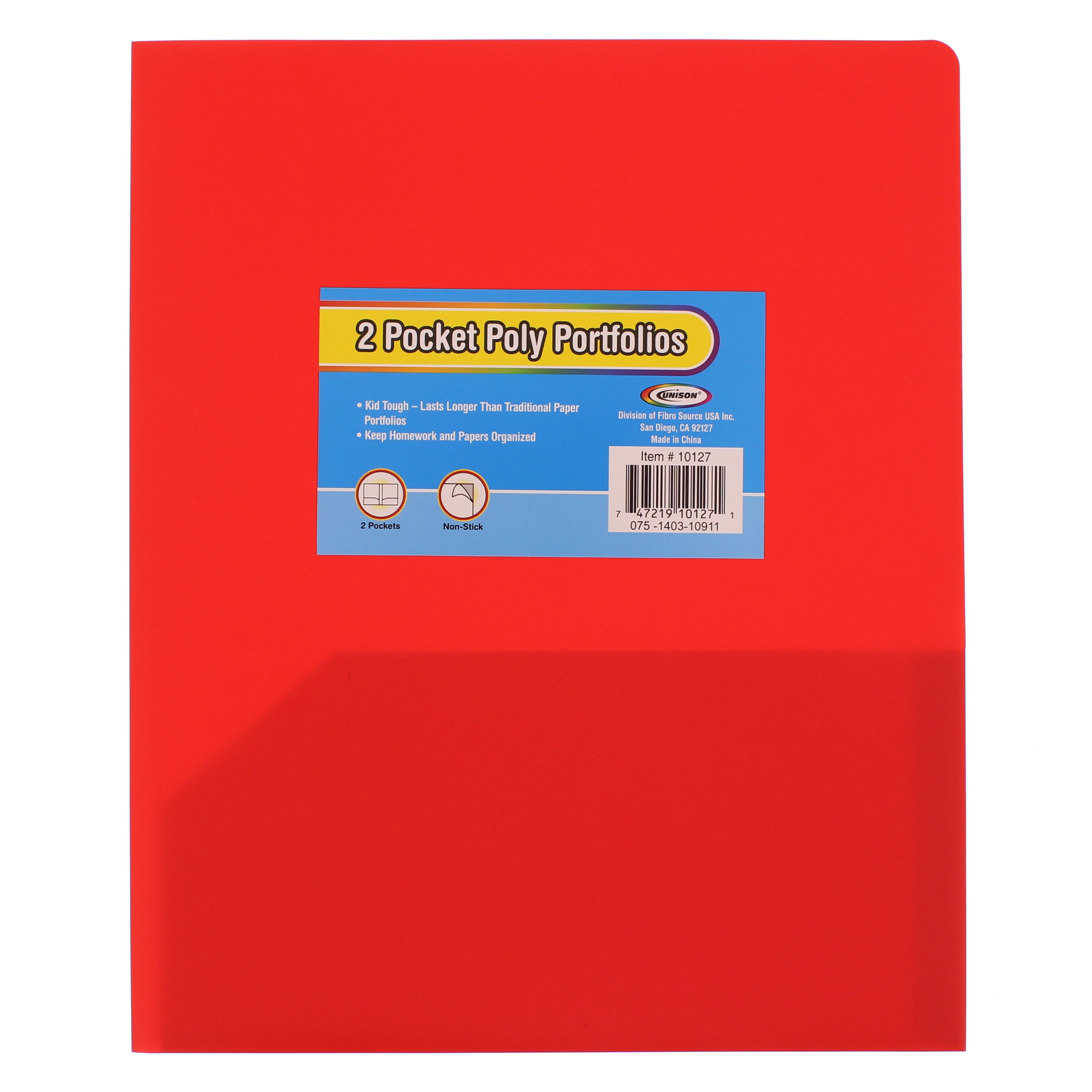 Unison Two Pocket Poly Portfolio, Red - Shop Folders at H-E-B